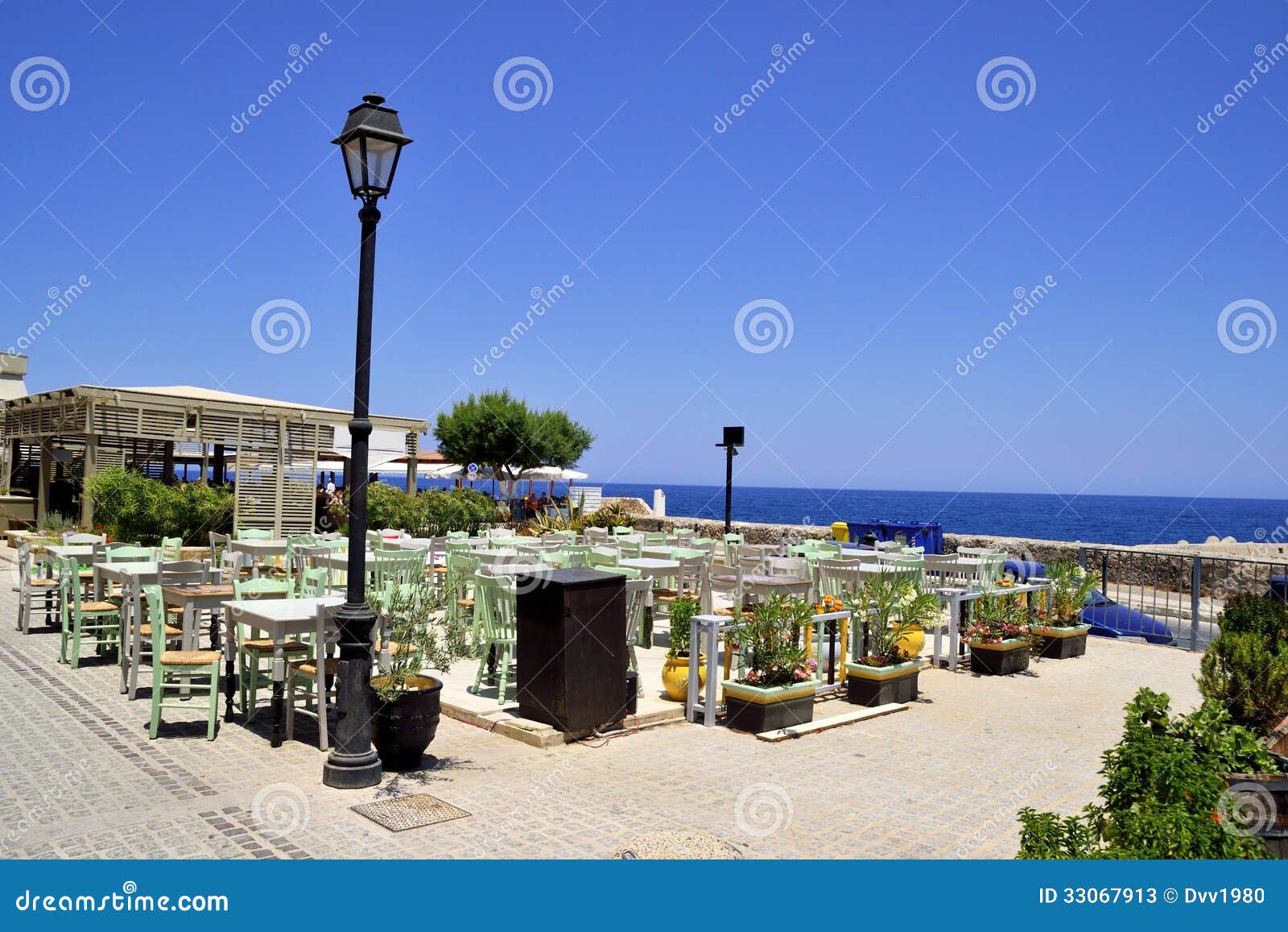 Sea View from Beach Cafe Restaurant Stock Image - Image of exotic ...