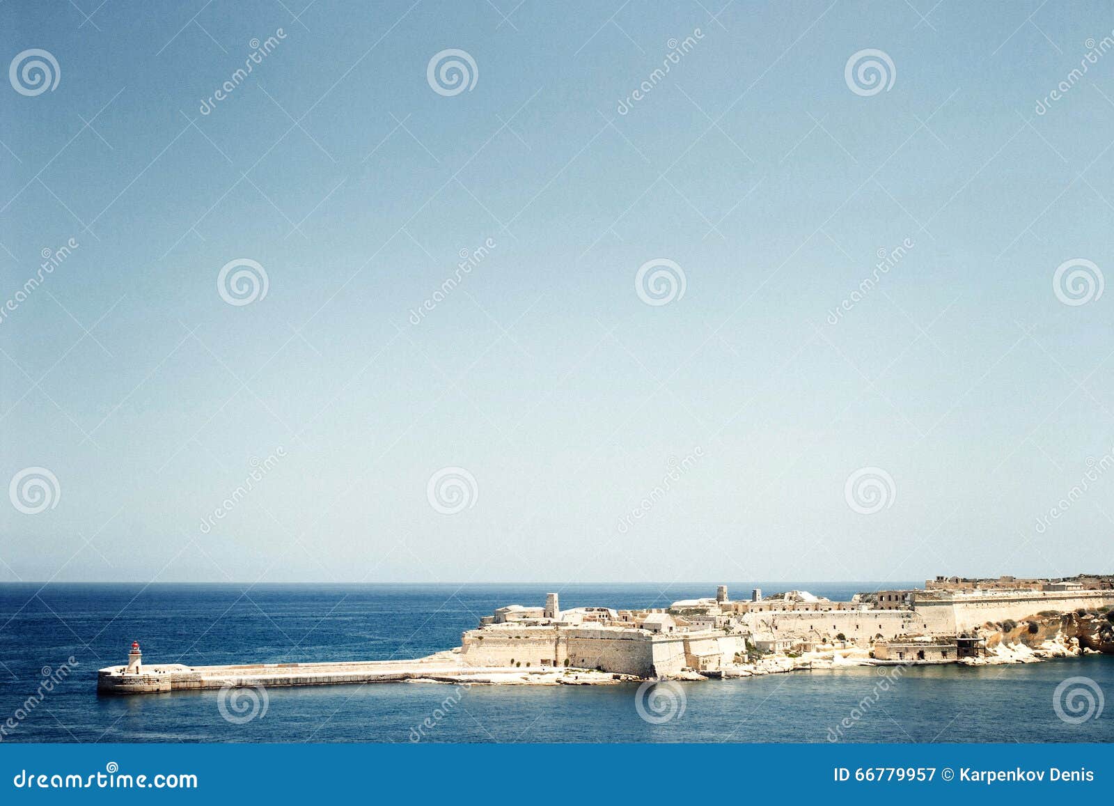 Sea View with Beacon in the Maltese Coast Stock Image - Image of ...