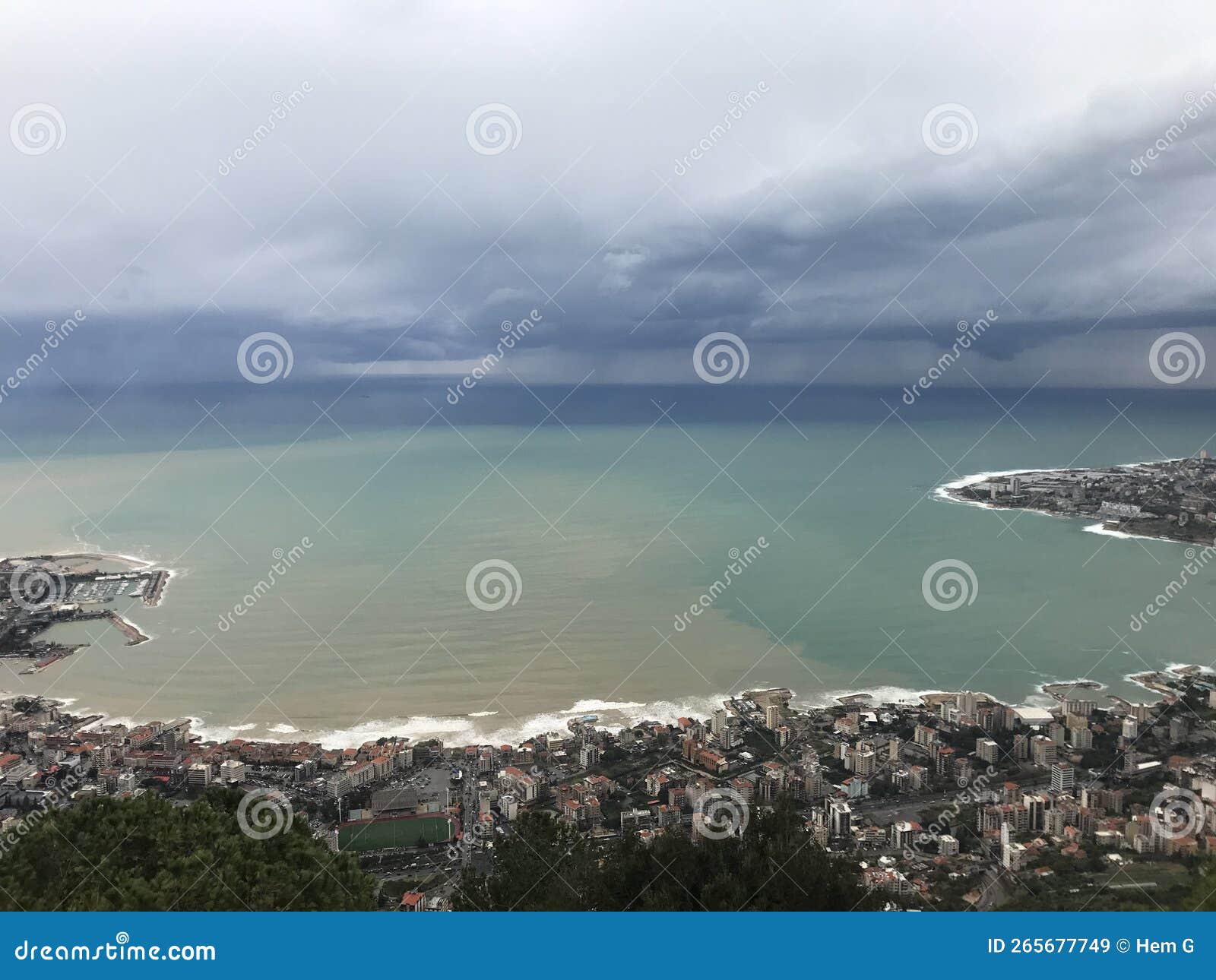 Sea view Beirut stock image. Image of vehicle, water - 265677749