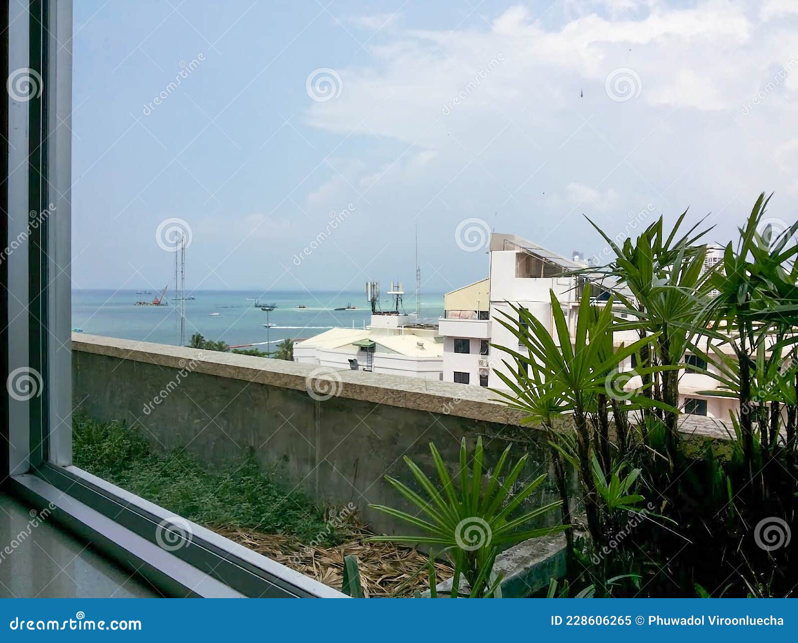 Sea View from the Condo Window Stock Image - Image of condo, balcony ...