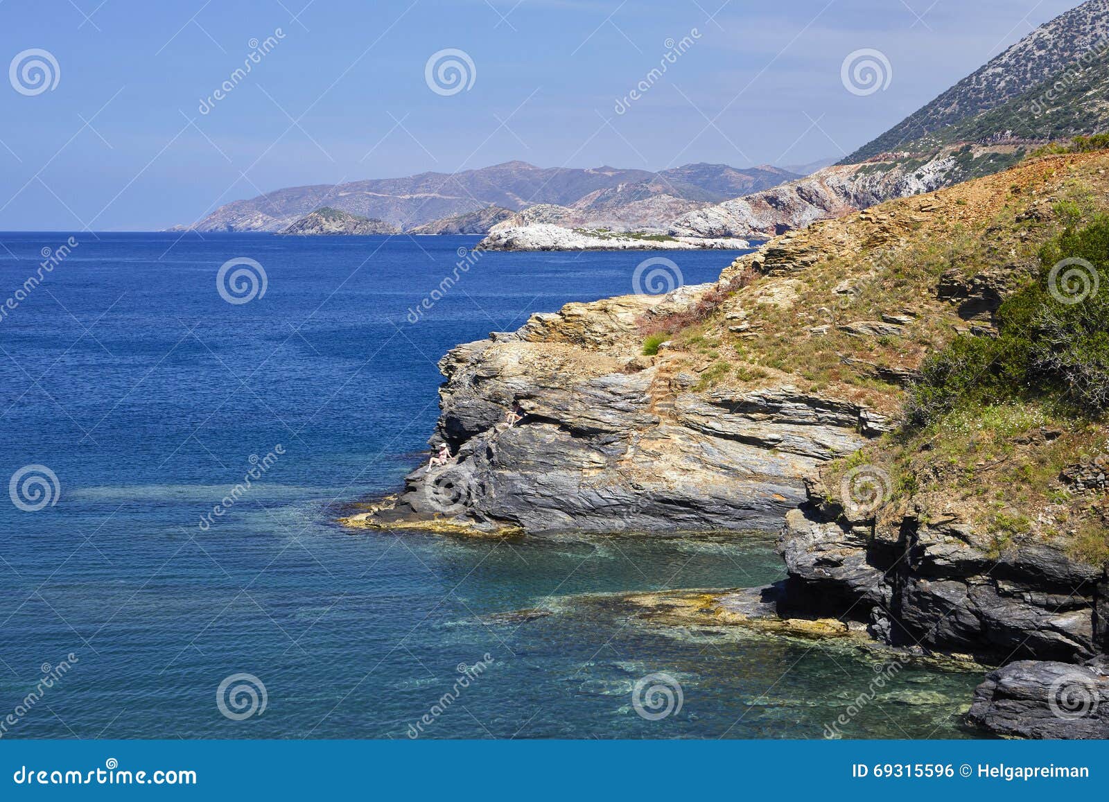 Sea View on the Crete Island Stock Photo - Image of tourist, stairs ...