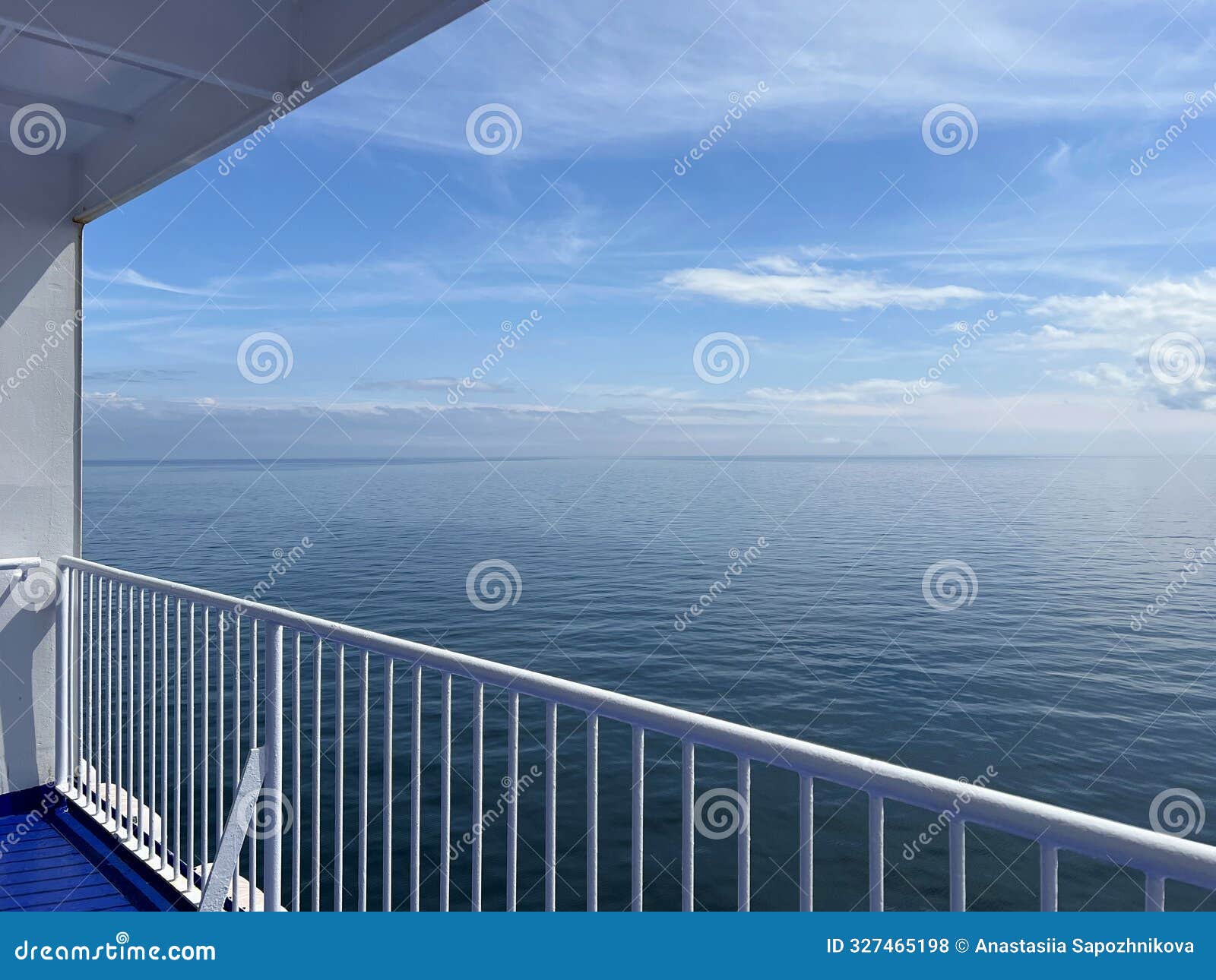 Sea View from the Deck of a Cruise Ferry Ship. Calm Water without Waves ...