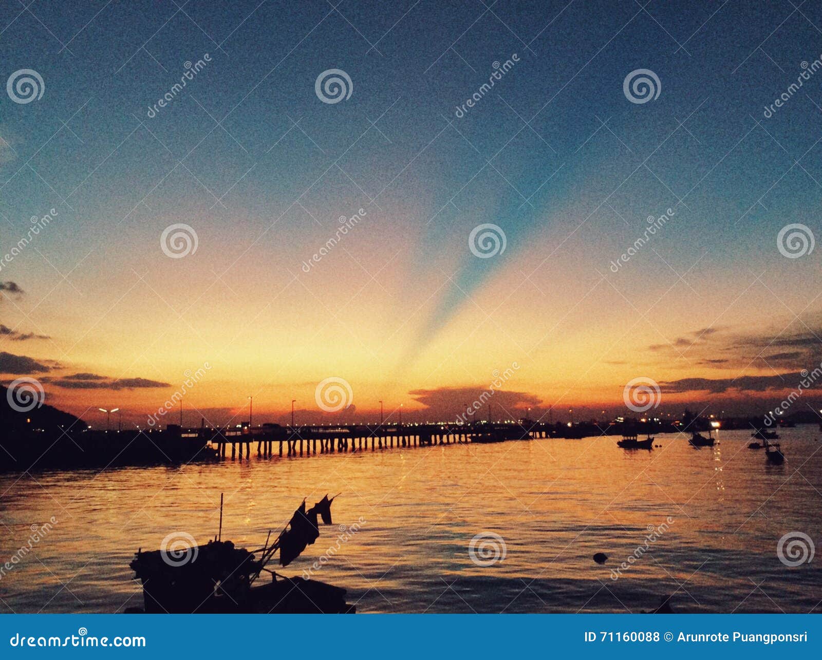 Sea view evening stock photo. Image of sunset, nature - 71160088