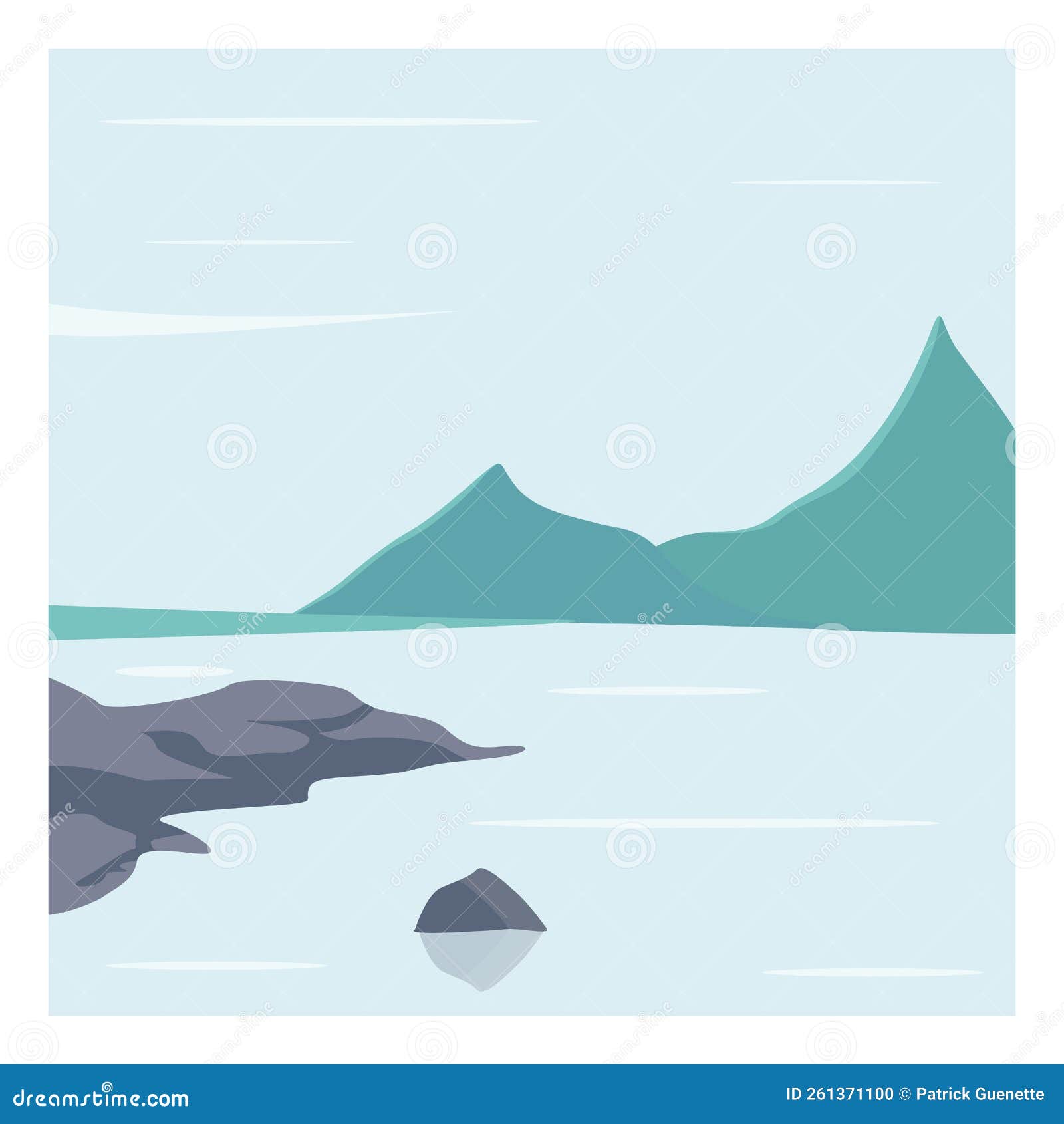 Sea view, icon stock vector. Illustration of realistic - 261371100