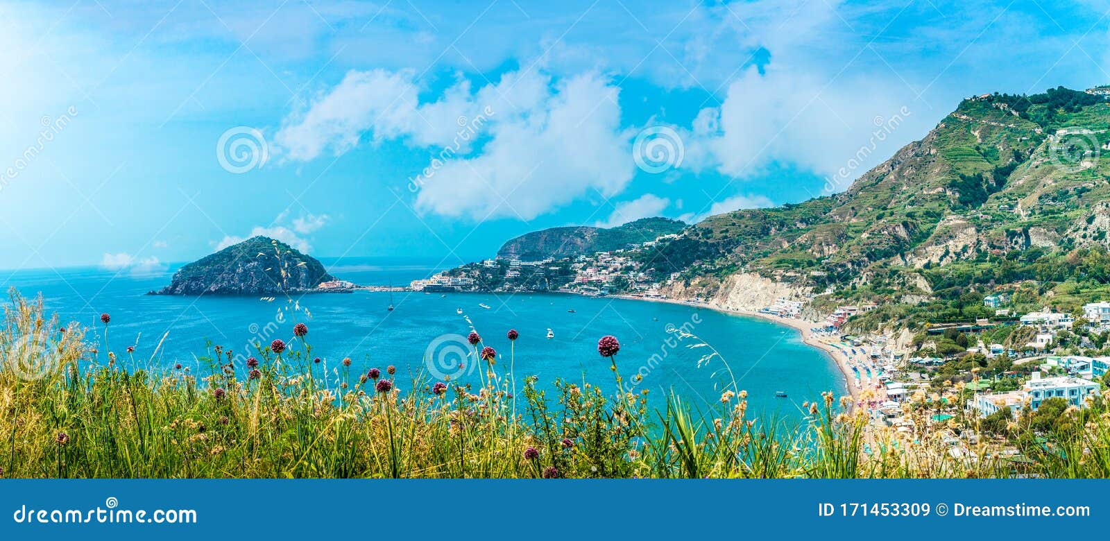 Sea View, Maronti Beach, Ischia Stock Image - Image of summer, seascape ...