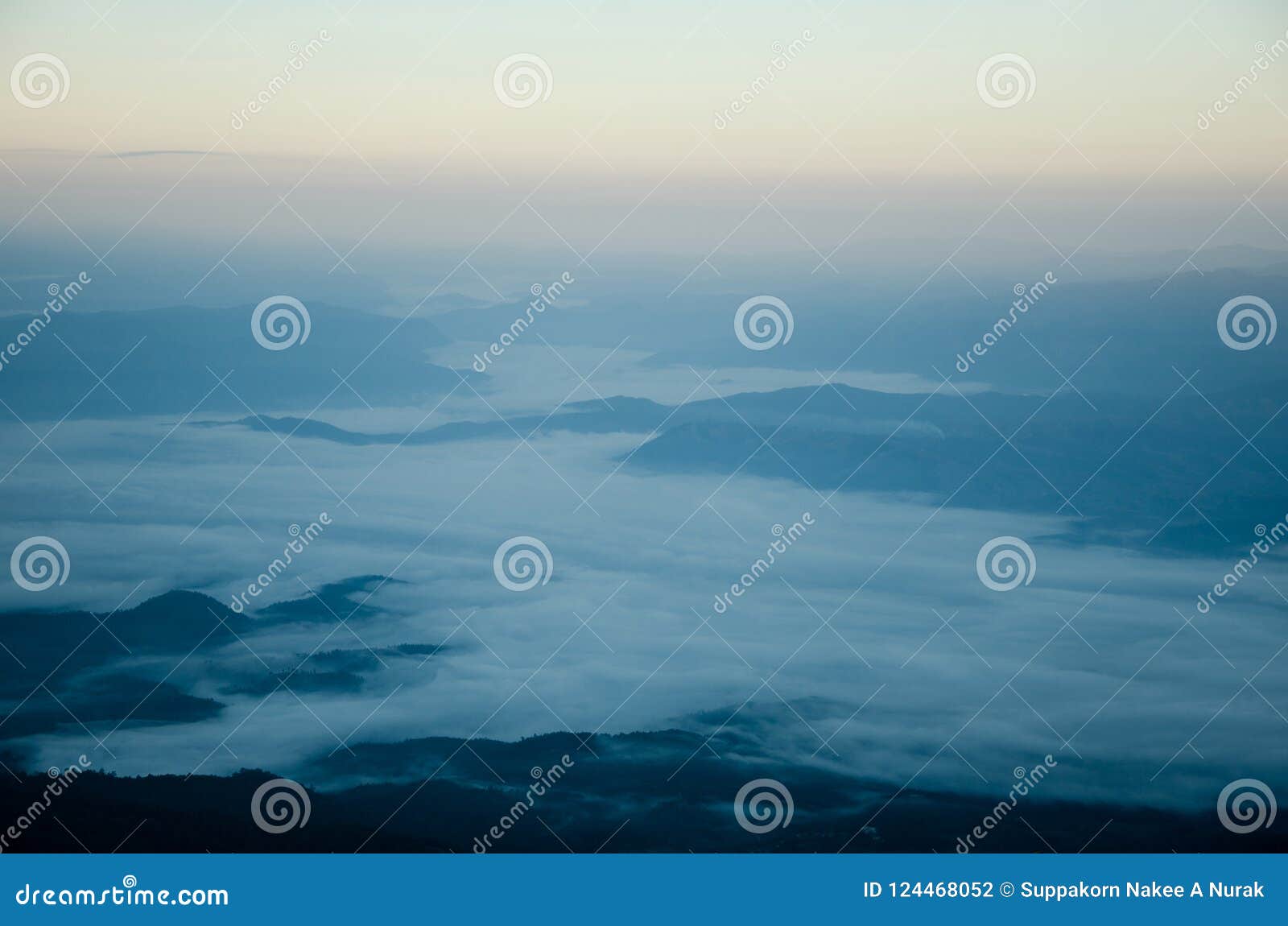 View Mist from the Top of the Hill. Stock Photo - Image of mist, scenic ...