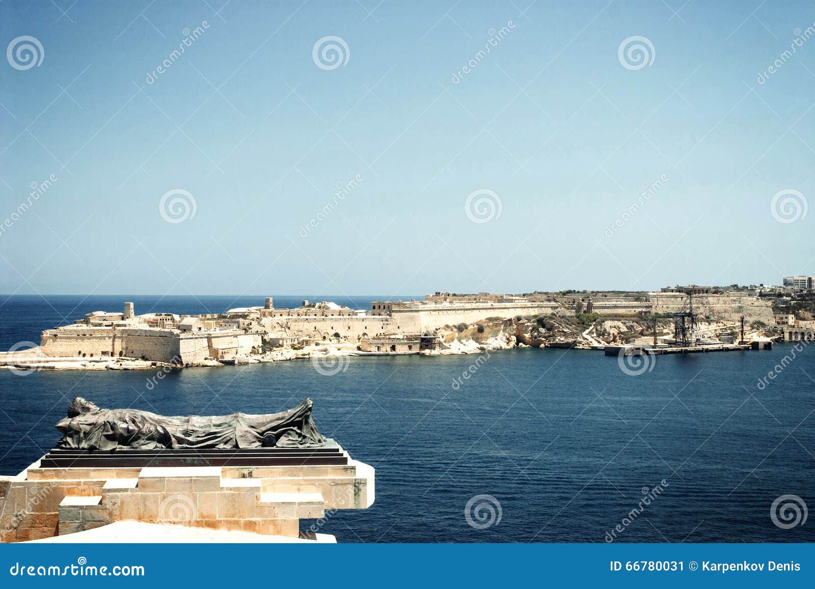 Sea View with Monument in the Maltese Cost Stock Image - Image of ...