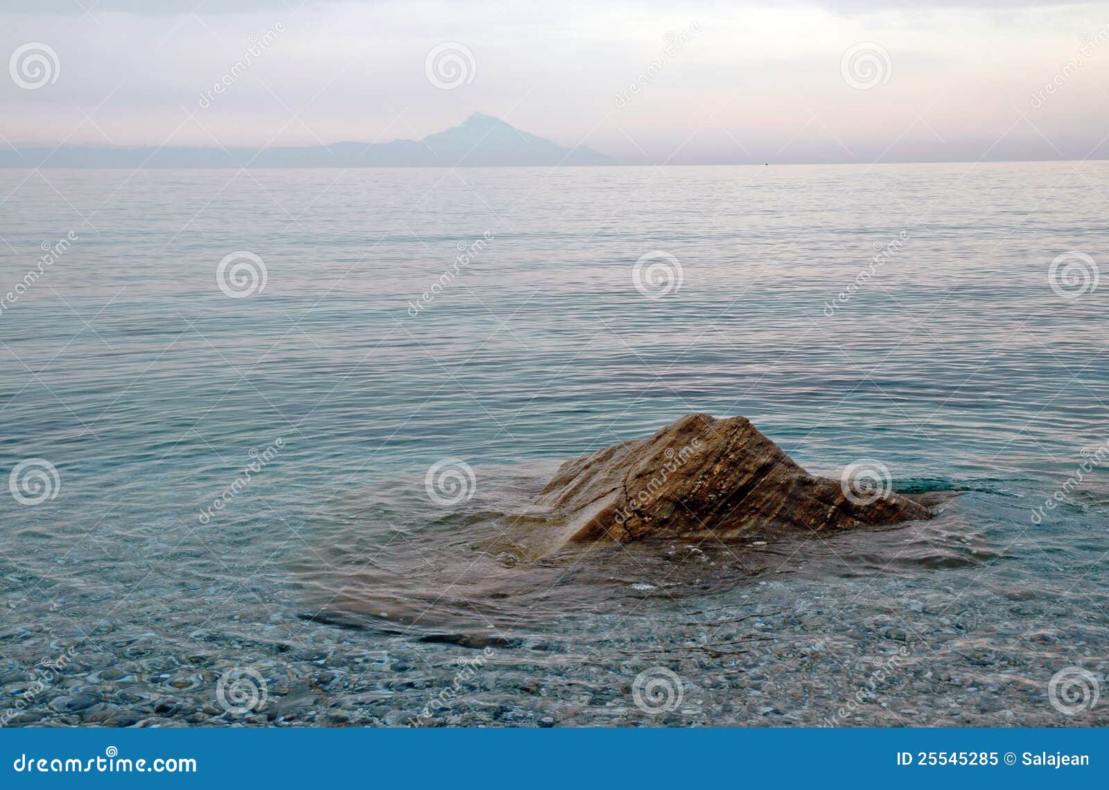 Sea View, Mount Athos in the Background Stock Image - Image of greek ...