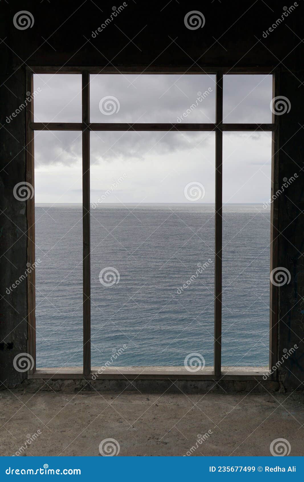 Sea View Outside of the Window Stock Image - Image of cloud, horizontal ...