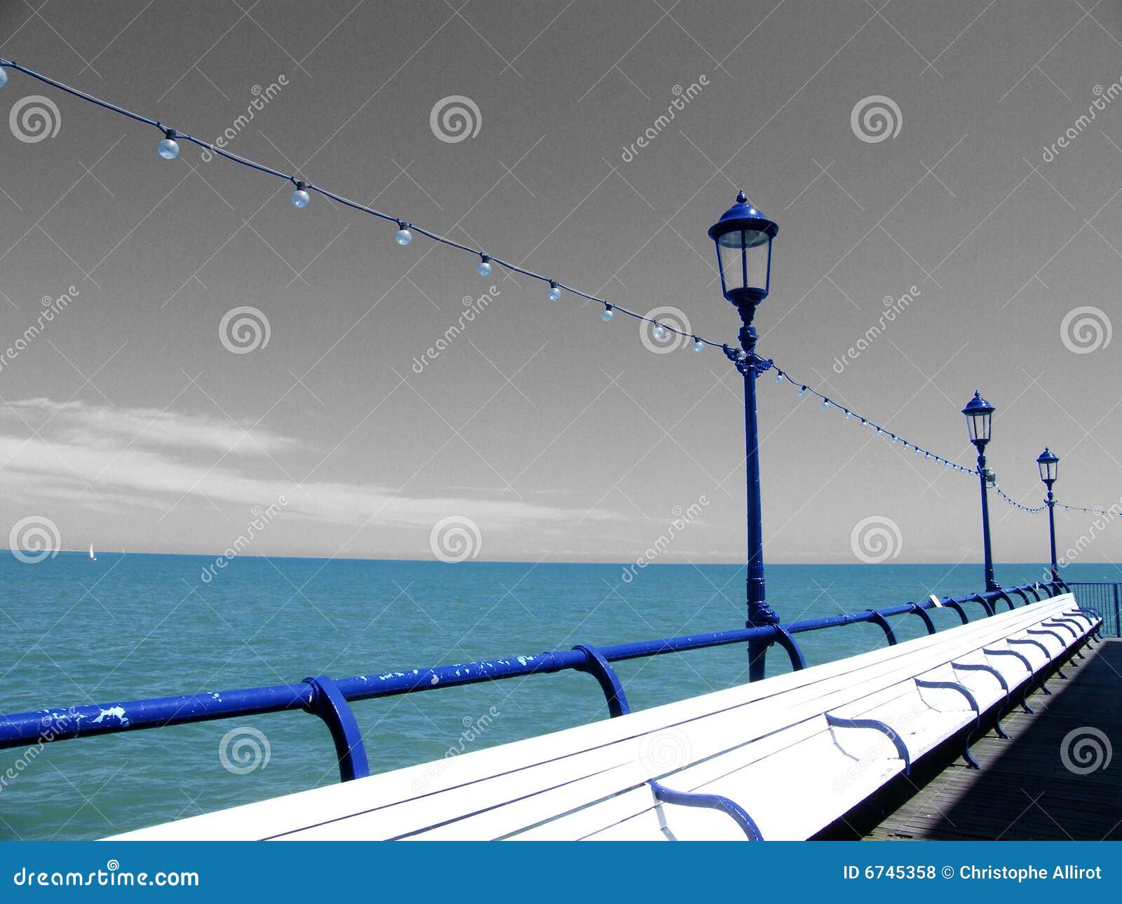 Sea view from the pier stock photo. Image of blue, victorian - 6745358