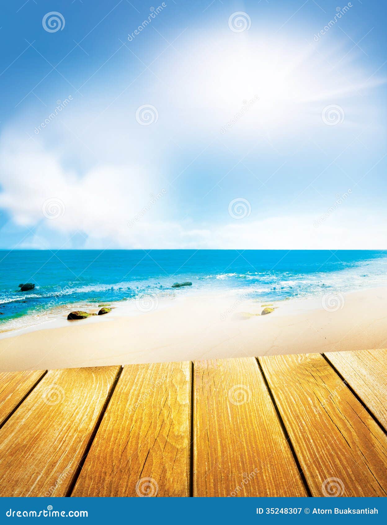 Sea view with platform stock image. Image of beach, pier - 35248307