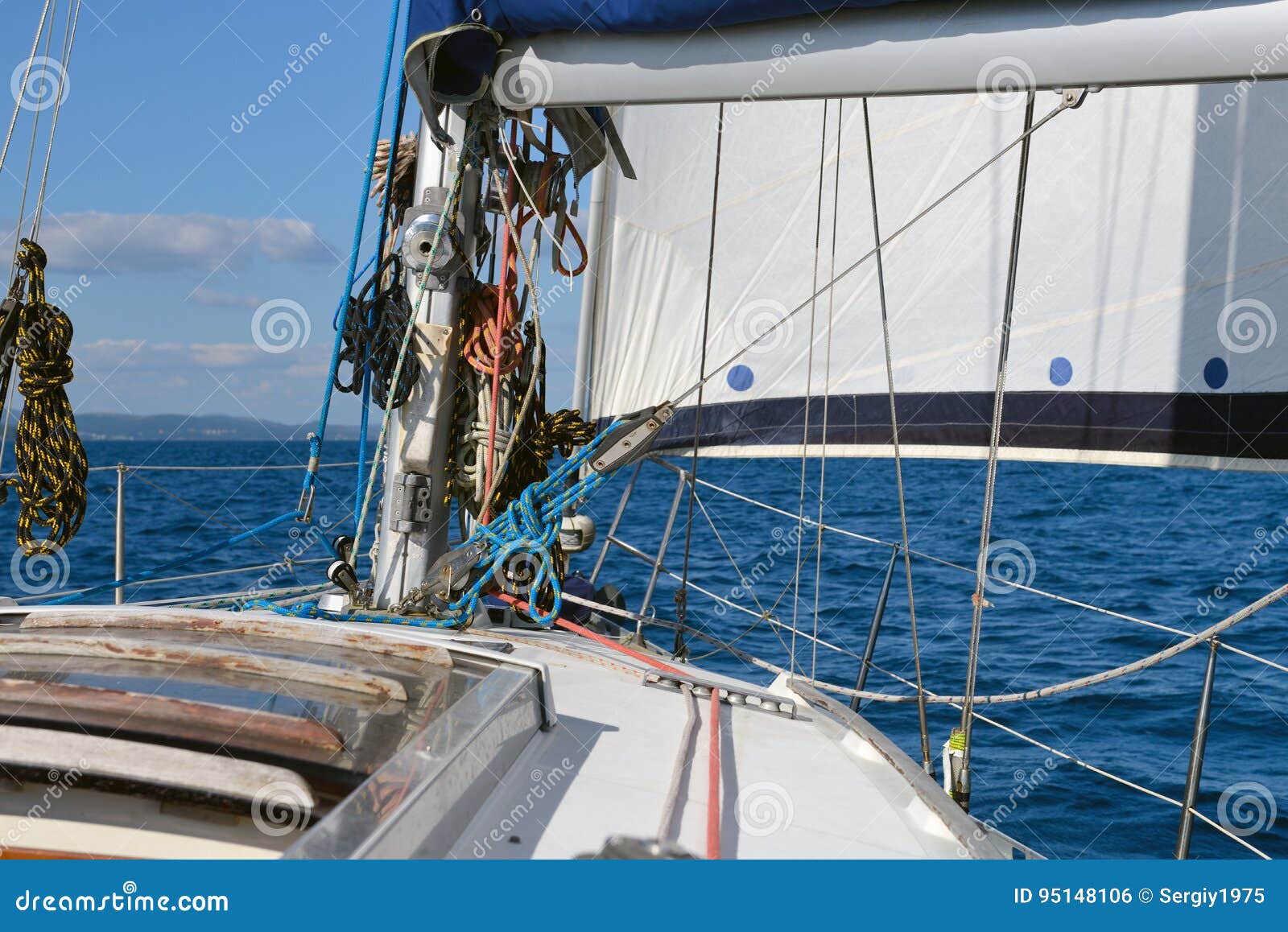 Sea View from Sailing Yacht Stock Photo - Image of beautiful, deck ...