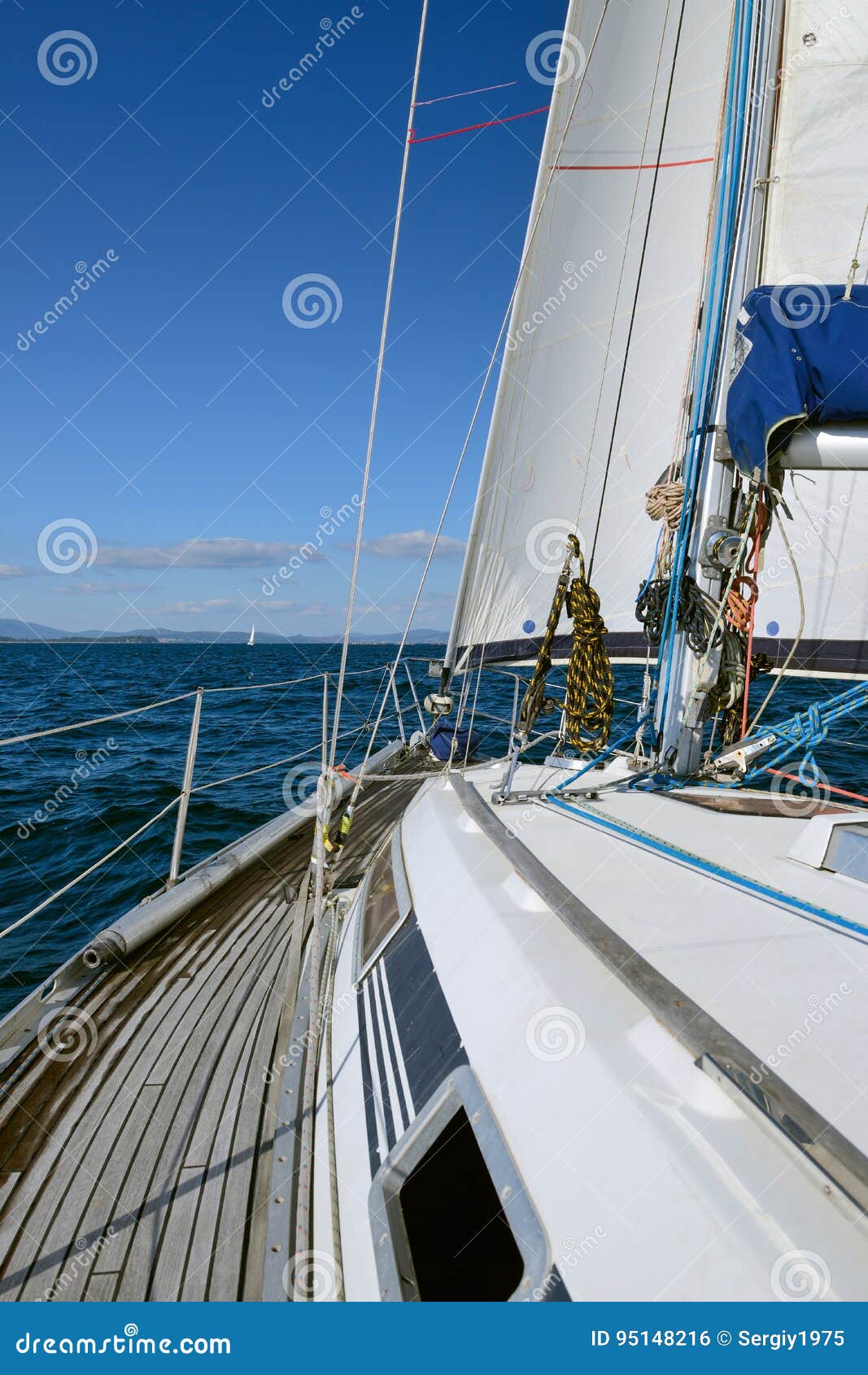 Sea View from Sailing Yacht Stock Photo - Image of horizon, sail: 95148216