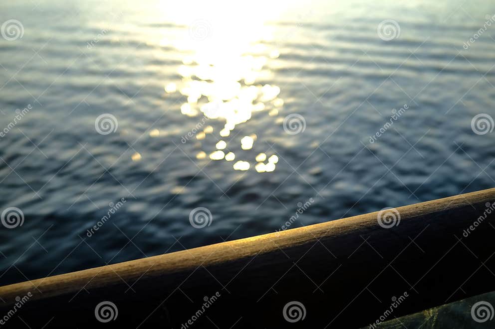 Sea View from the Shore with Sunbeam Reflected in the Sea Stock Image ...