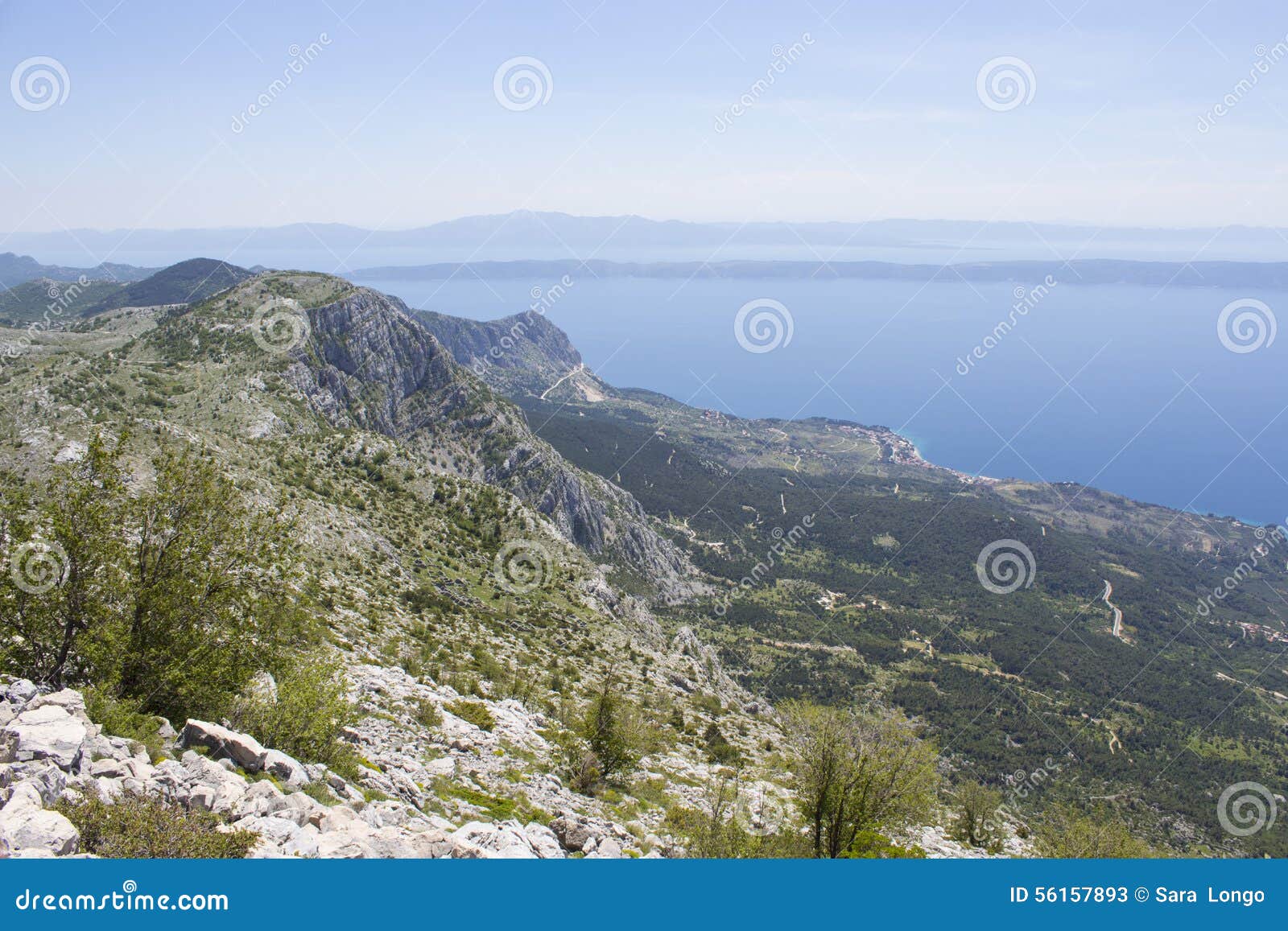 Sea view, Split stock image. Image of canyon, trees, coast - 56157893