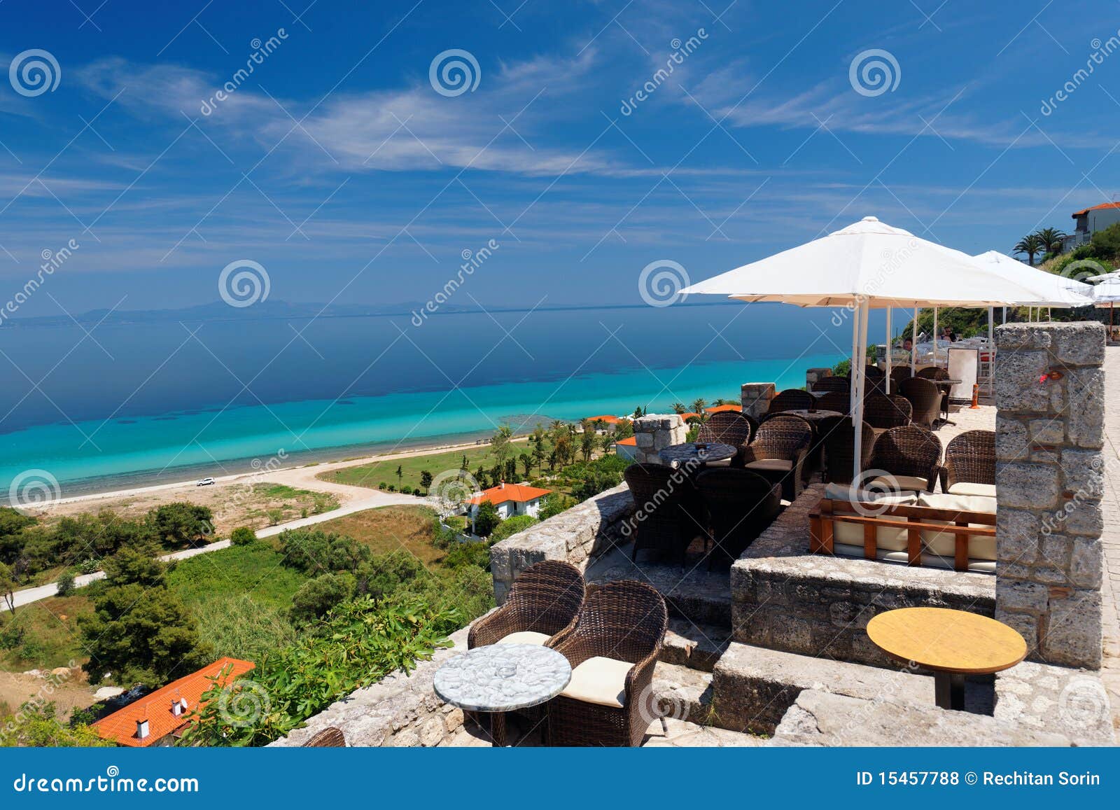 Sea view terrace stock photo. Image of relaxation, destination - 15457788