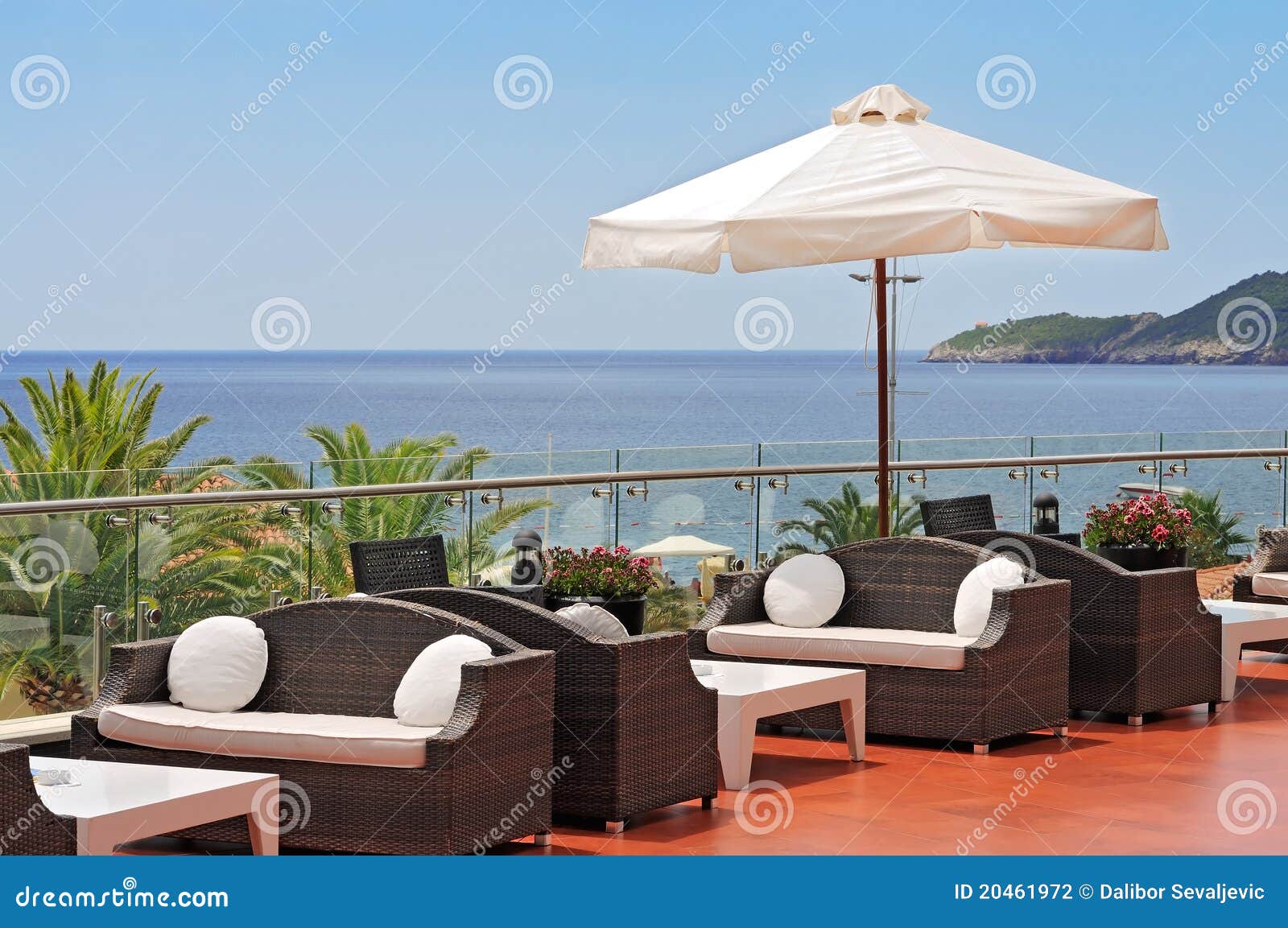 Sea view terrace stock photo. Image of recreation, coast - 20461972