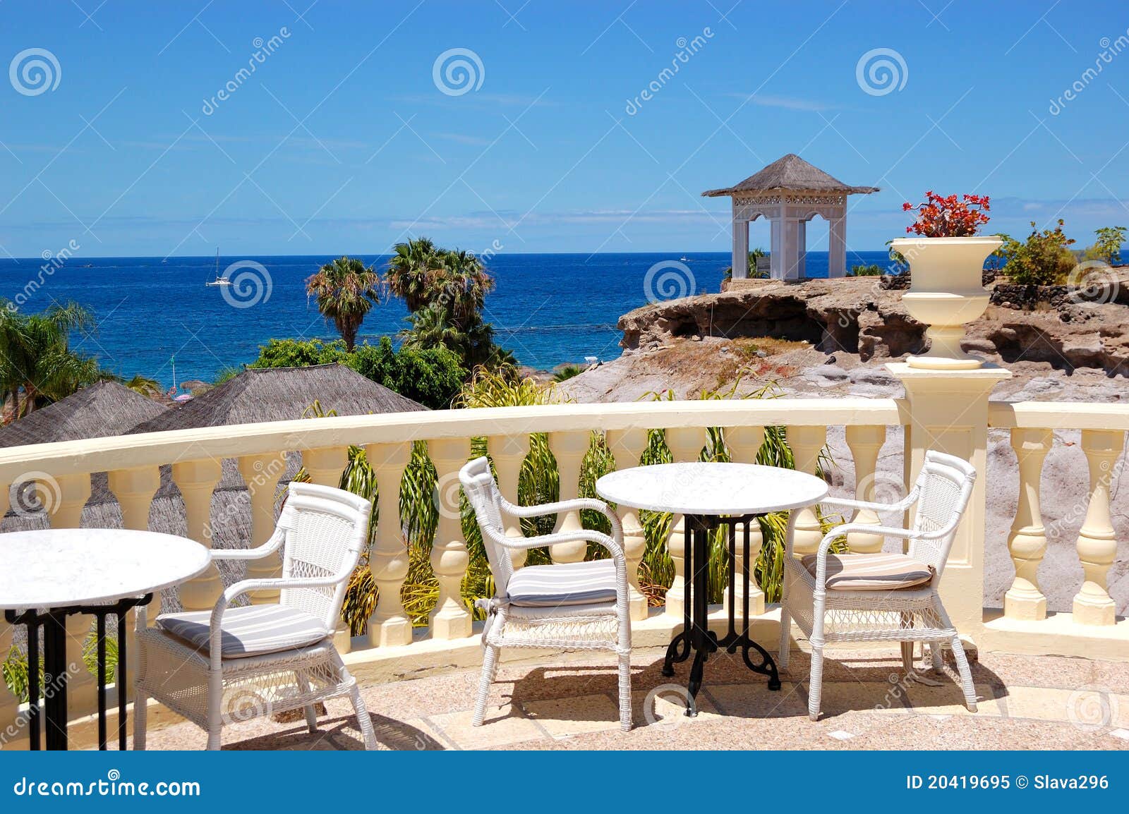 Sea View Terrace of the Luxury Hotel S Restaurant Stock Image - Image ...