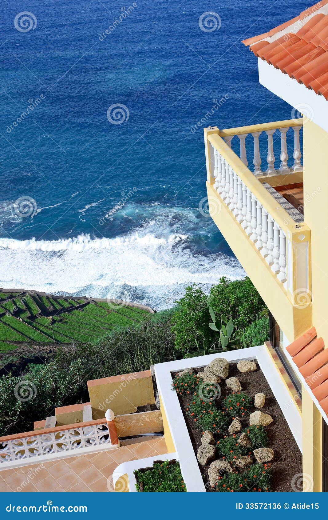 The Sea View from a Terrace Stock Photo - Image of hotel, landscape ...
