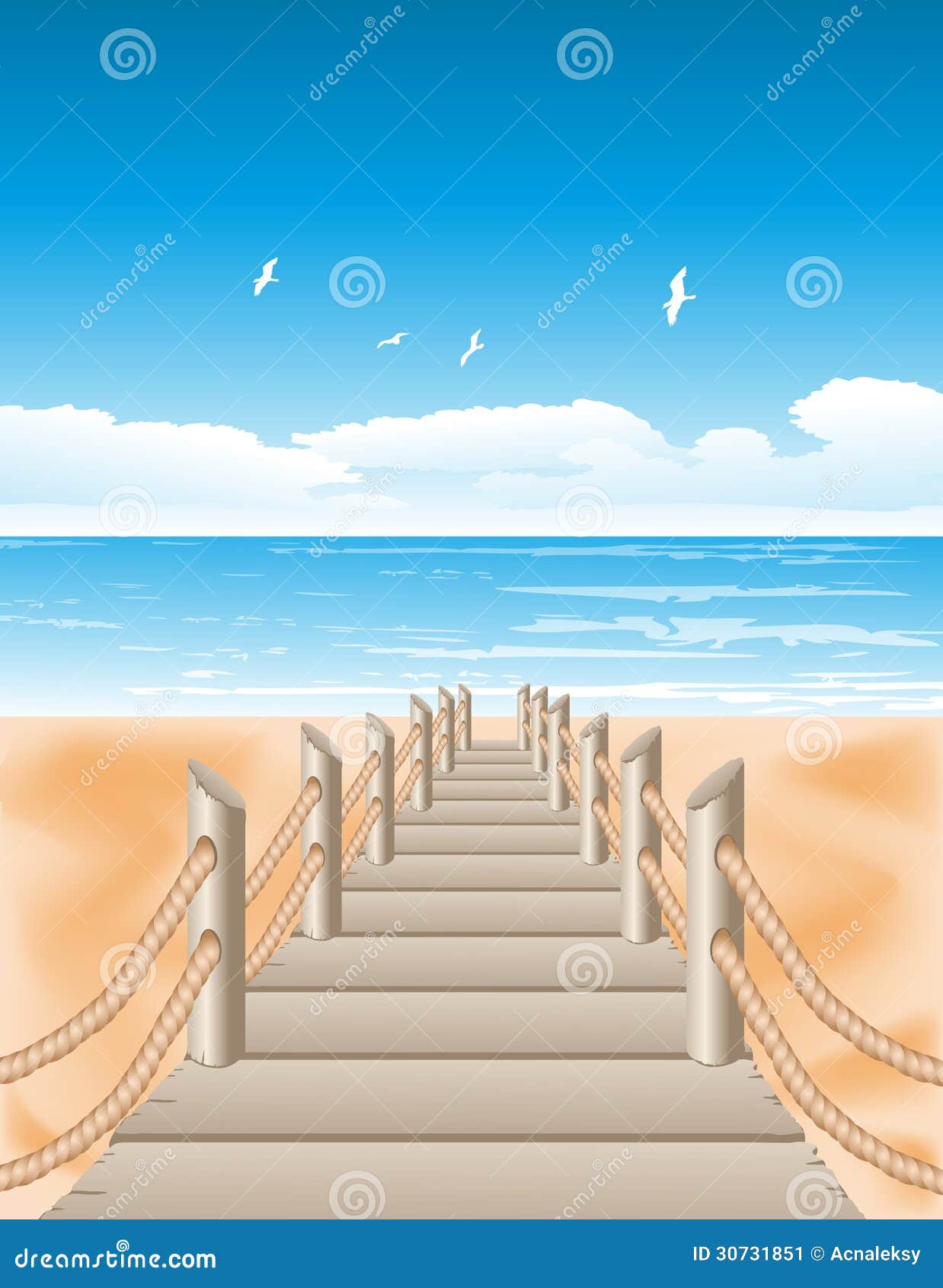 Sea view stock vector. Illustration of relax, quiet, relaxation - 30731851