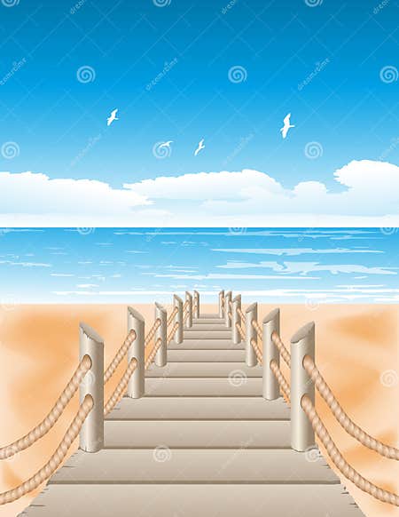 Sea view stock vector. Illustration of relax, quiet, relaxation - 30731851