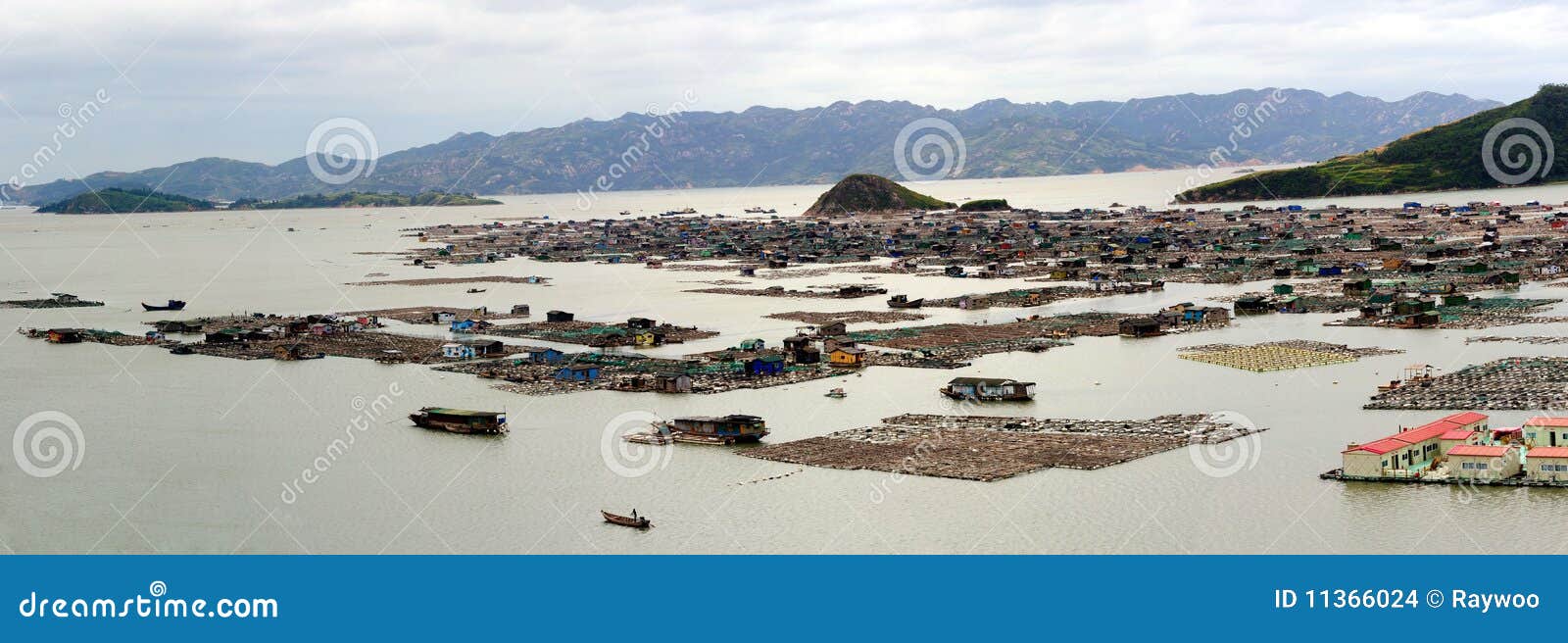 Sea village stock photo. Image of farming, boat, chinese - 11366024