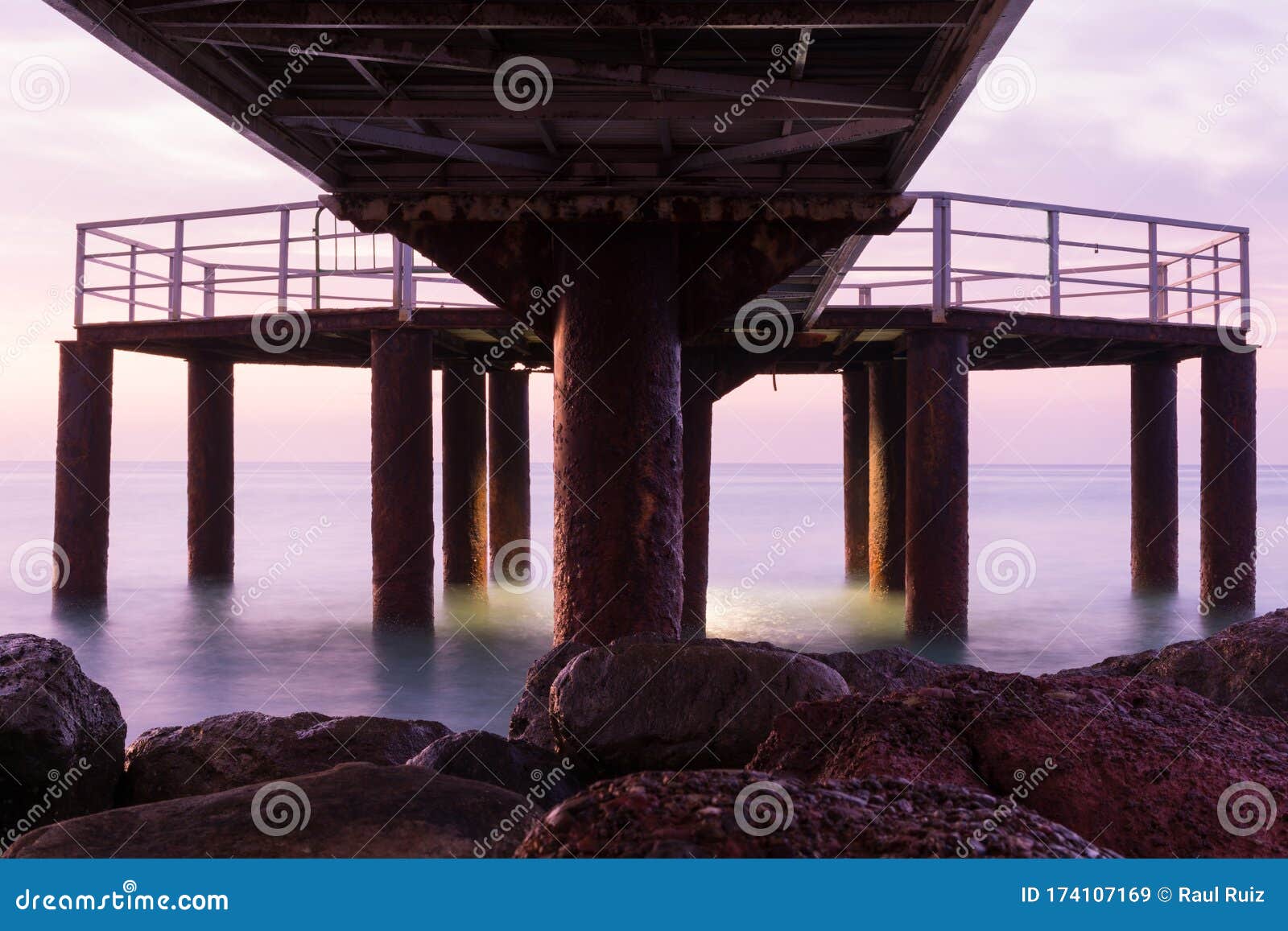 The Sea Walkway Long Exposition Stock Image - Image of bridge, infinite ...