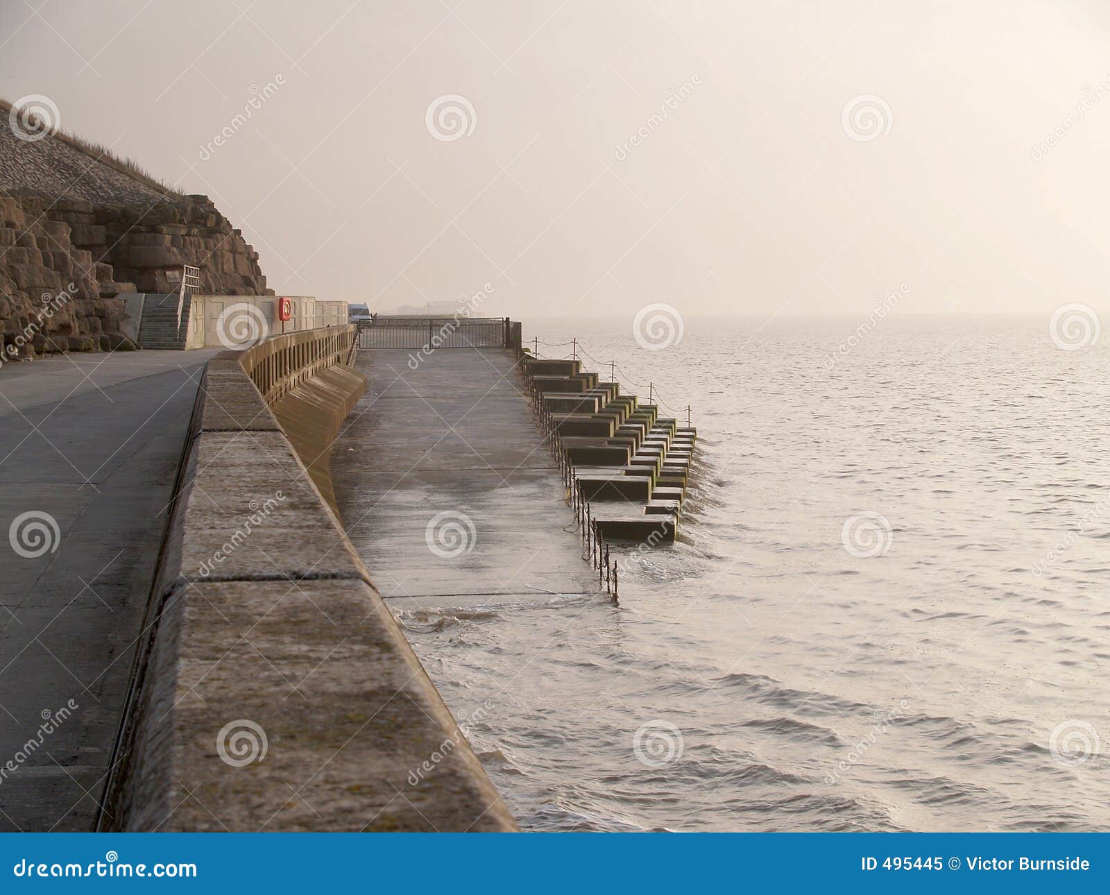 Sea wall stock image. Image of wharf, wall, buttress, promenade - 495445
