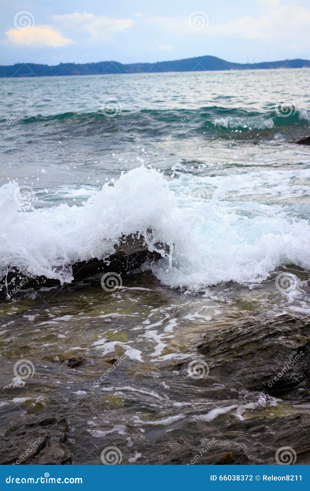 Sea Water Against the Rocks and Cliffs. Stock Photo - Image of motion ...