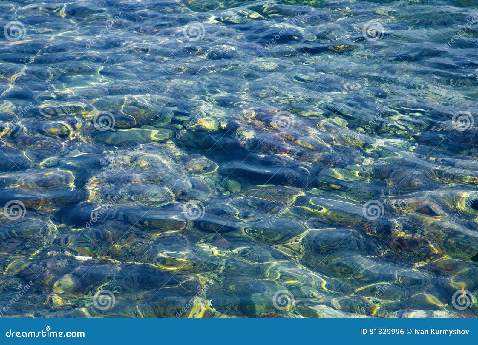 Sea Water Blue Texture Background, Underwater Stones Stock Photo ...