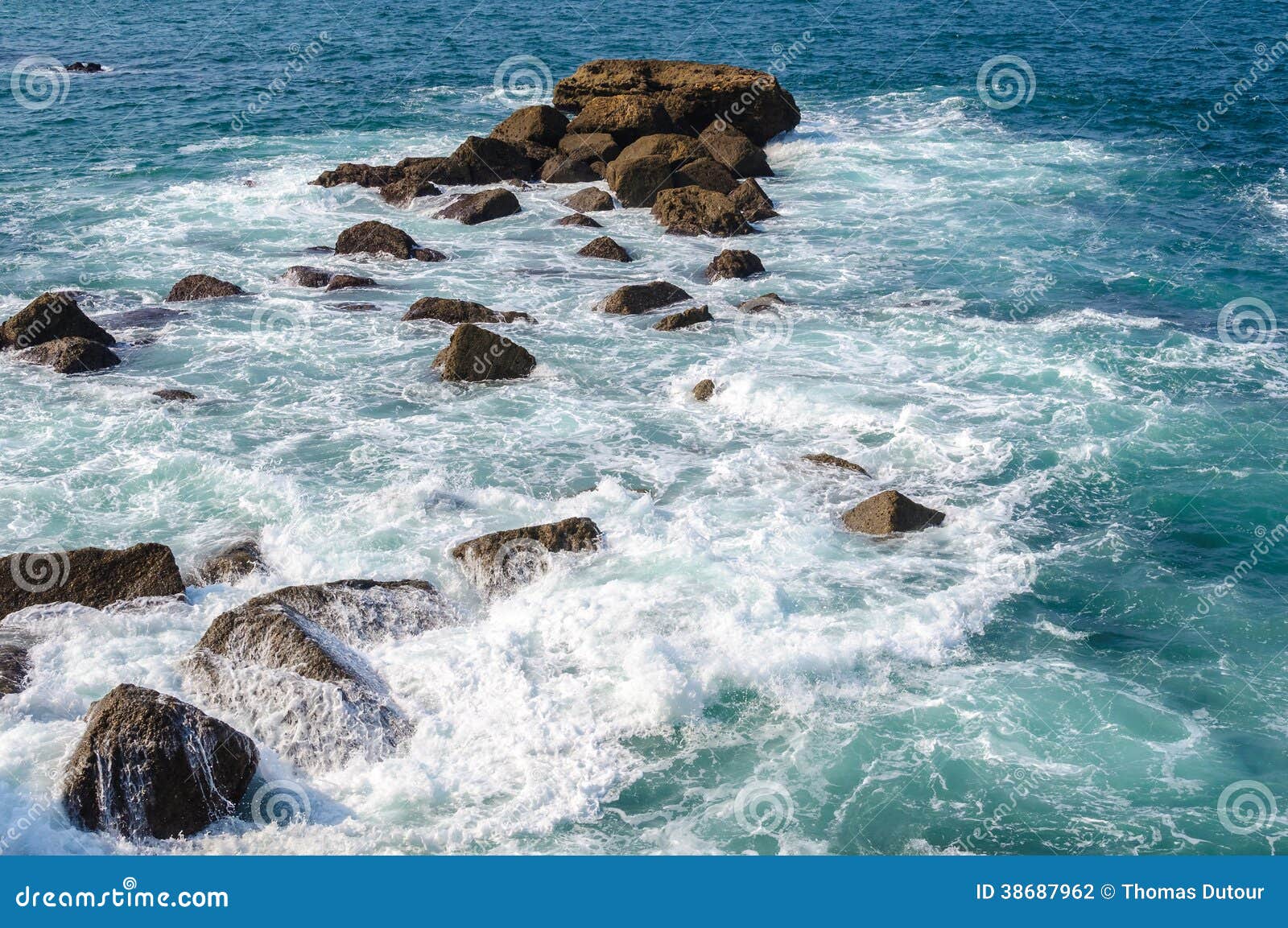 Sea Water Breaking on Rocks Stock Photo - Image of outdoor, shore: 38687962