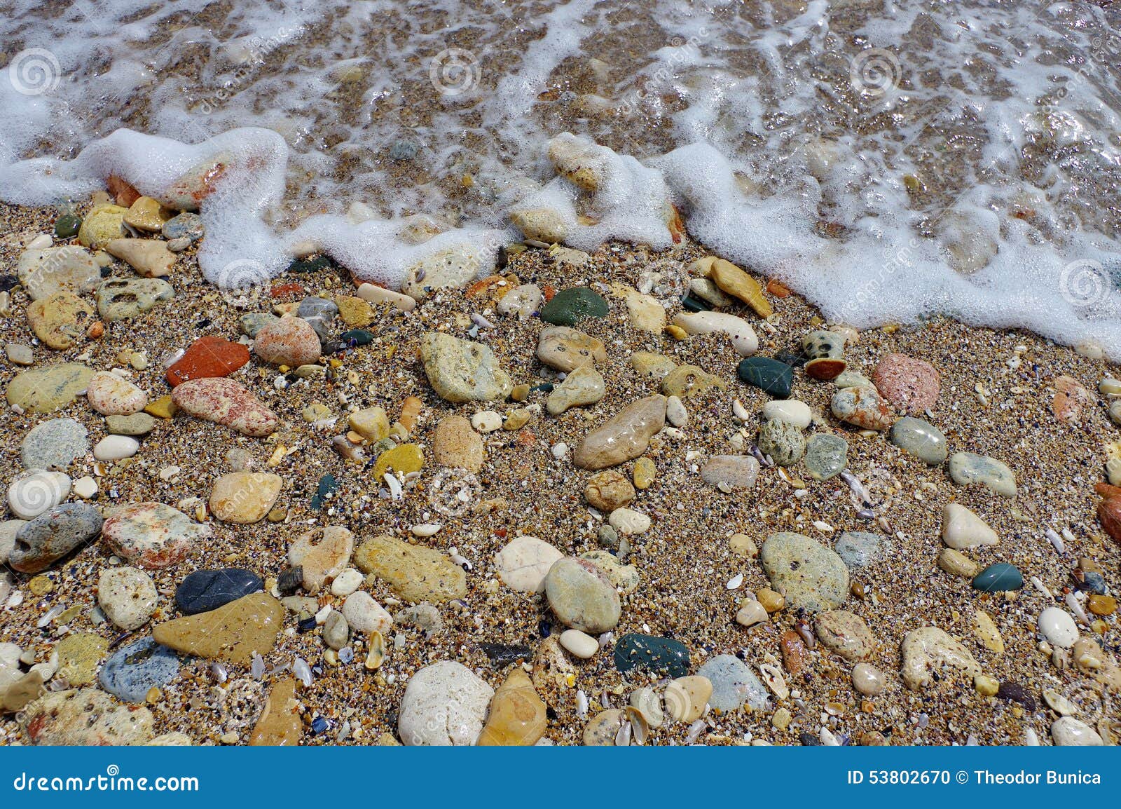 Summer Landscape. Sea Water and Colored Stones Stock Photo - Image of ...
