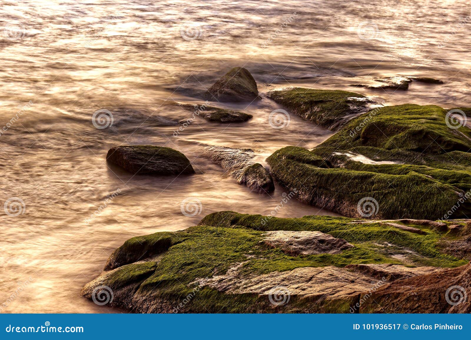 Sea Water Dripping between Rocks Stock Image - Image of evening, rock ...