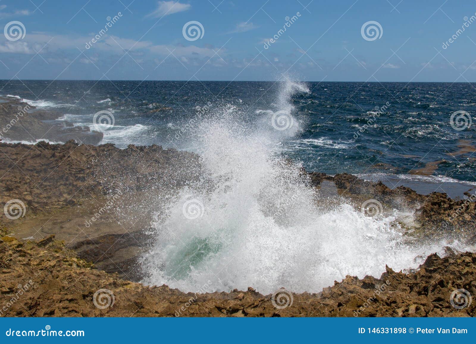 Sea Water Erupting from the Blow Hole Stock Photo - Image of coastal ...