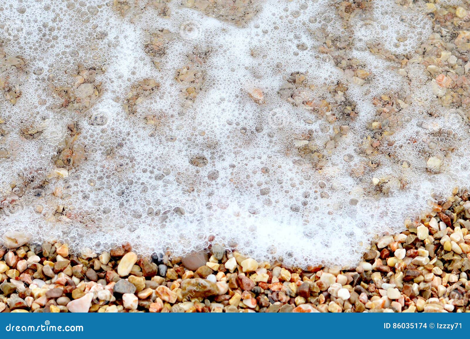 Sea Water Foam and Pebbles on the Beach Stock Photo - Image of pebbles ...