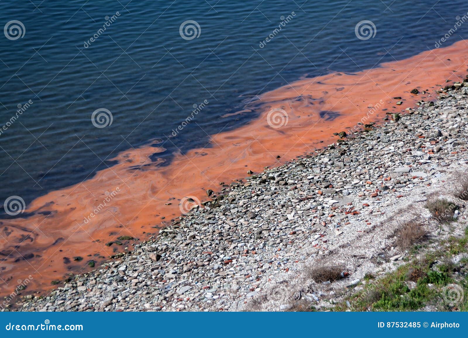Sea water pollution stock image. Image of pollute, damage - 87532485
