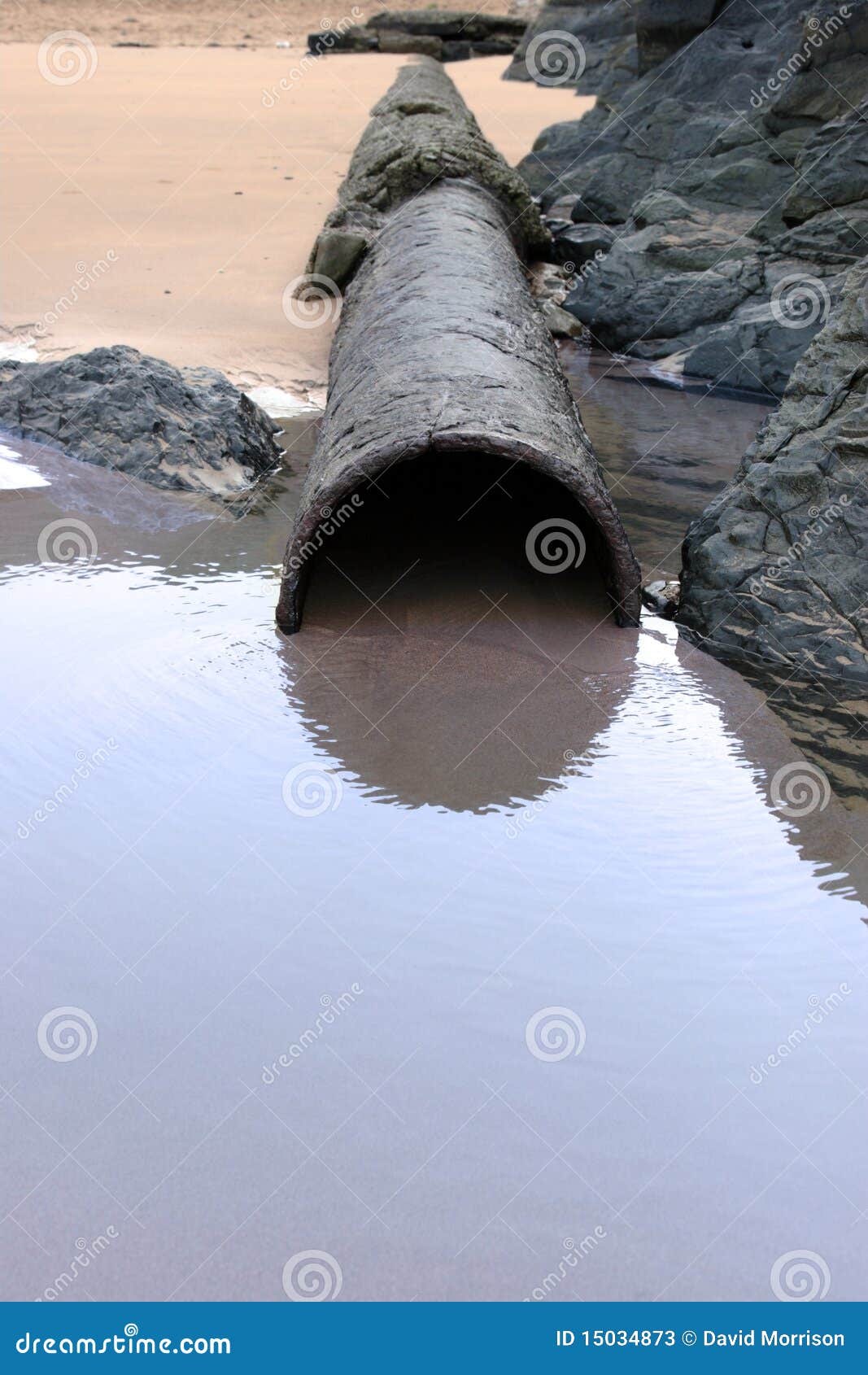 Sea Water Rusty Overflow Pipe Stock Image - Image of nature, industry ...