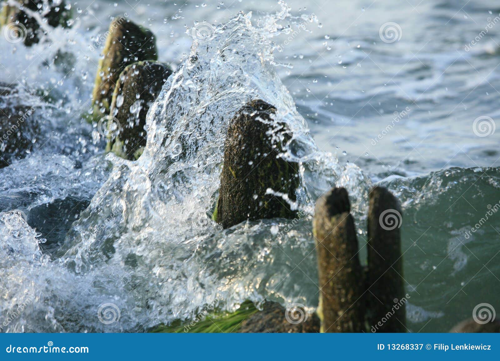 Sea water splash stock image. Image of breakwater, pier - 13268337