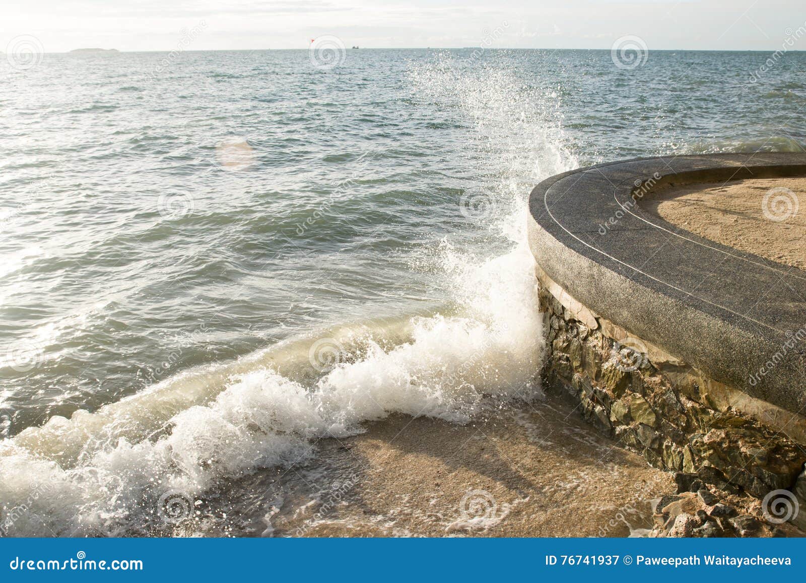 Sea water splash the coast stock image. Image of breakwater - 76741937