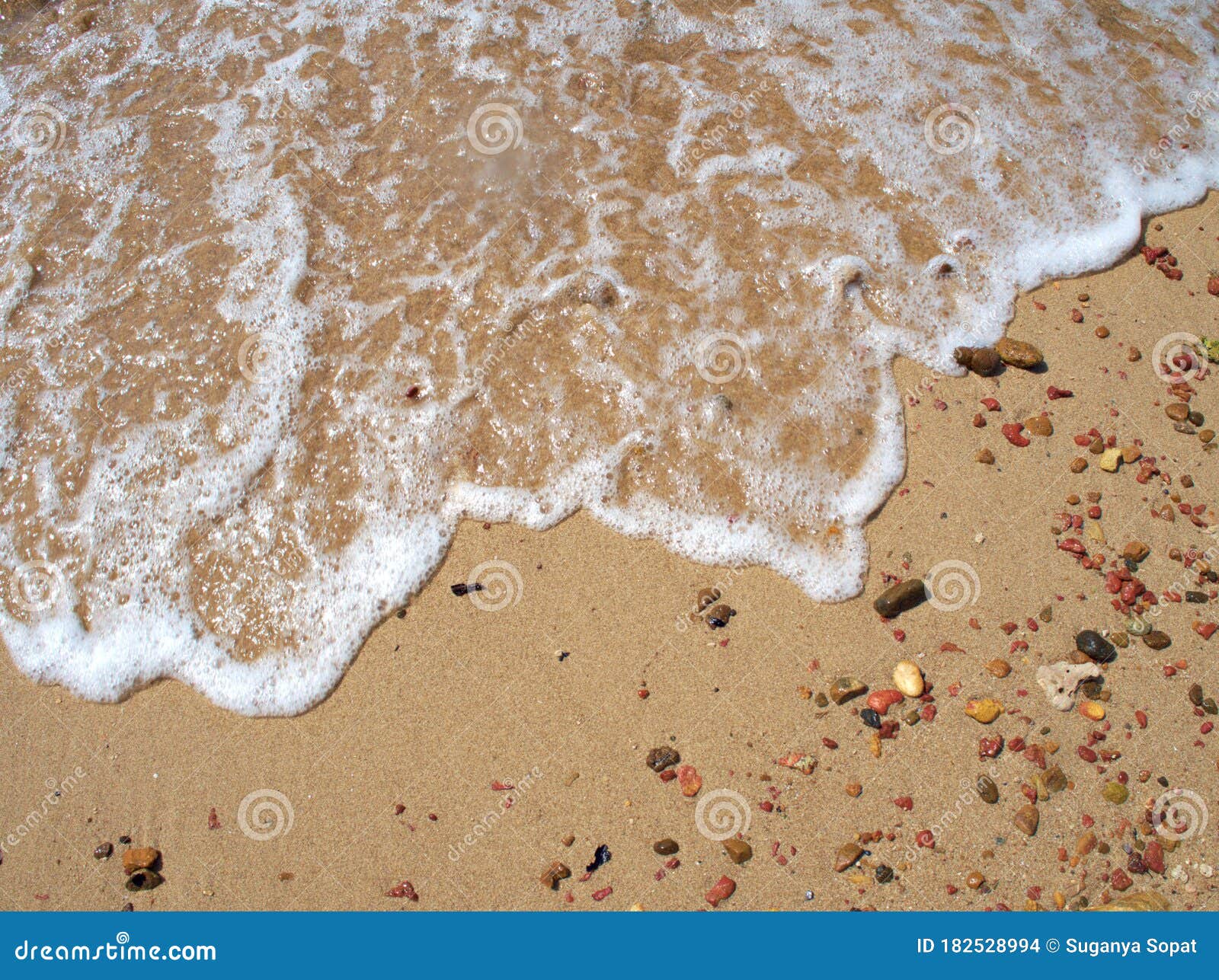 Sea Water Splash from Wave with Sea Stone and Shells Stock Photo ...