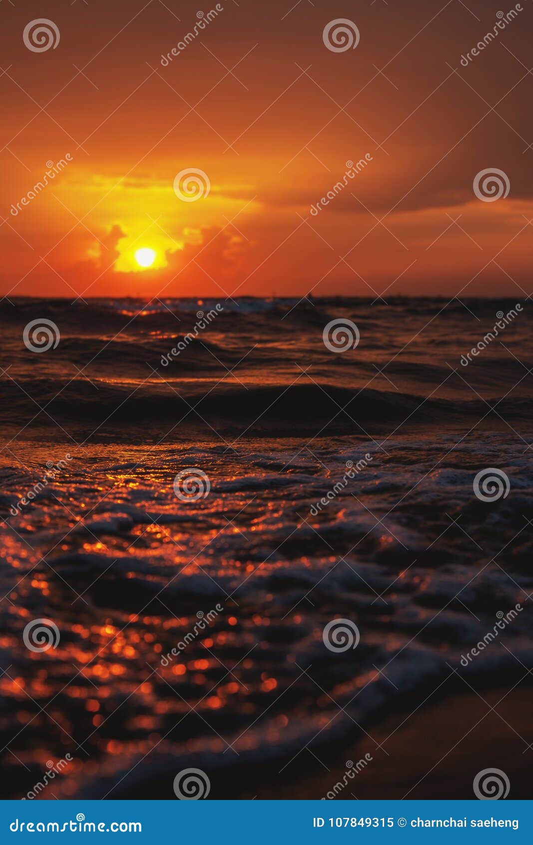 Sea water and sunset stock image. Image of dusk, ocean - 107849315