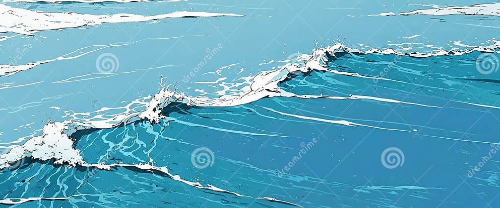 Sea Water Surface Cut Out Water Illustrations. Stock Image - Image of ...