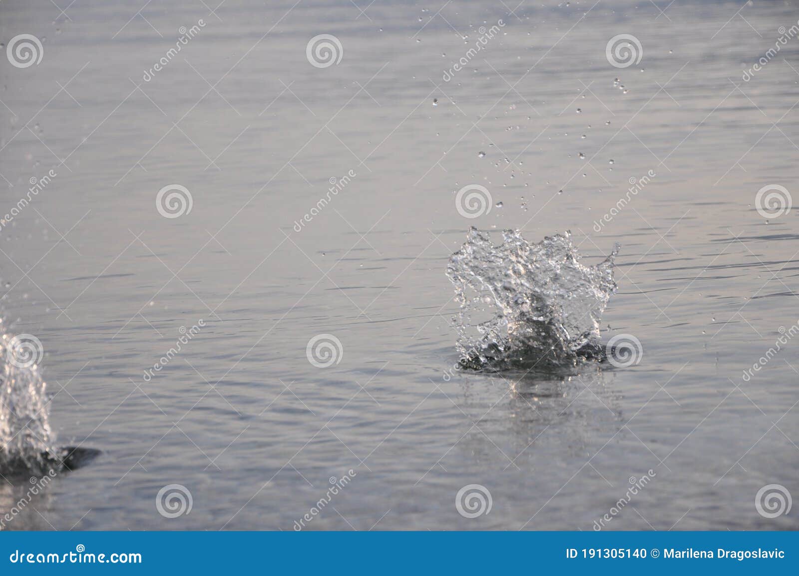 Sea Water Surface with Ripples while Splashing Item Falling into Stock ...