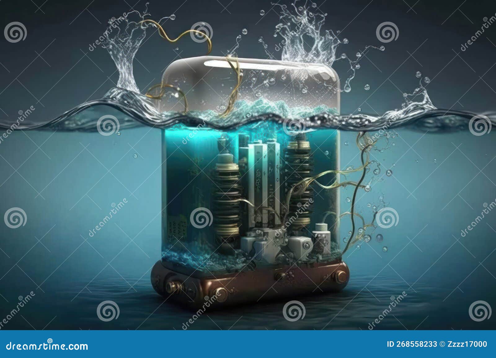 Sea Water To Energy: the Promise of Hydrogen. Generative AI Stock ...