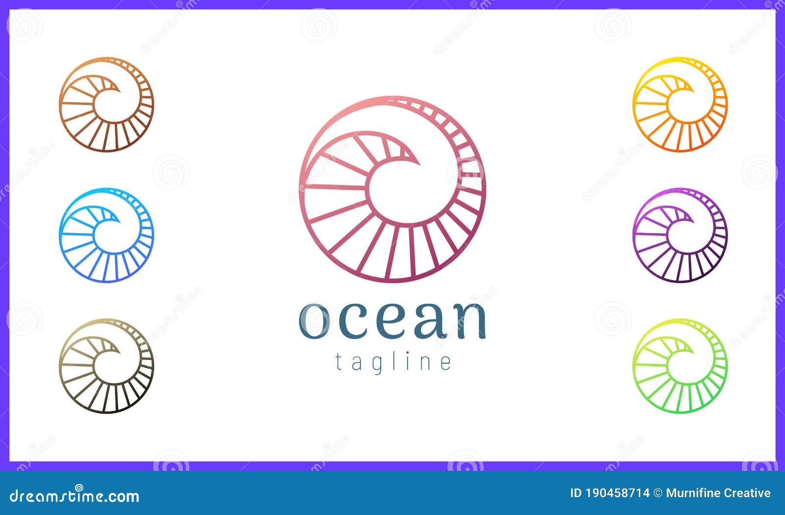 Sea Water Waves in the Form of a Perfect Circle Style Line Art Stock ...