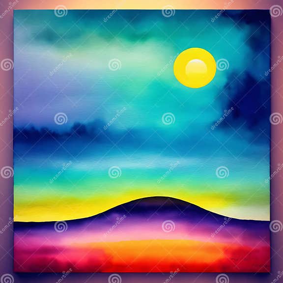 Of A Sea In Watercolor Generative Ai Stock Illustration Illustration