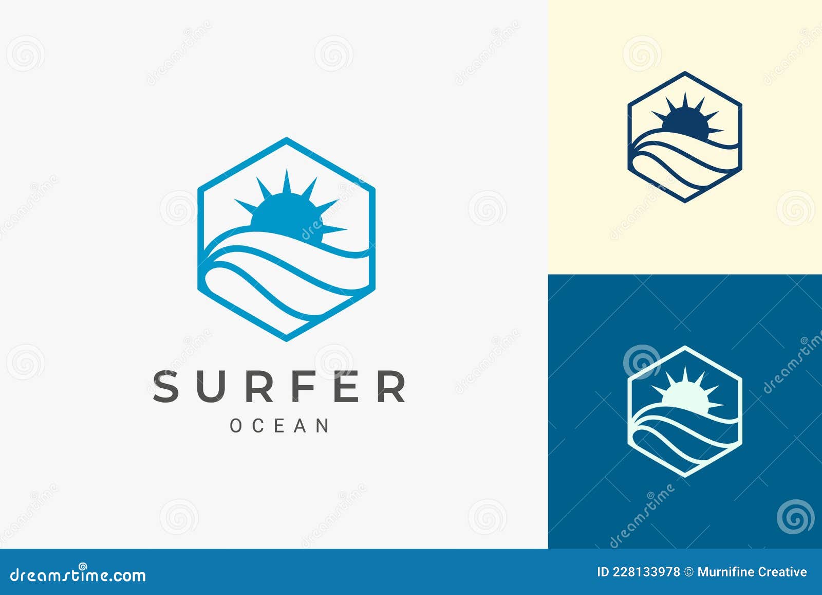 Sea or Waterfront Logo in Simple and Clean Hexagon Shape Stock Vector ...