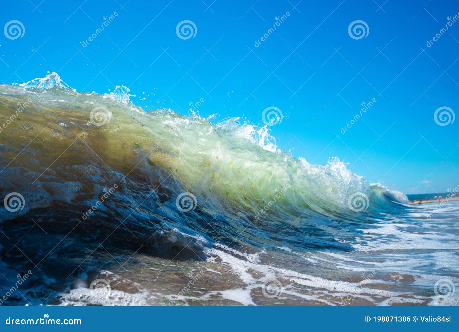 Sea Wave Close Up, Low Angle View, Sunrsie Shot Stock Photo - Image of ...