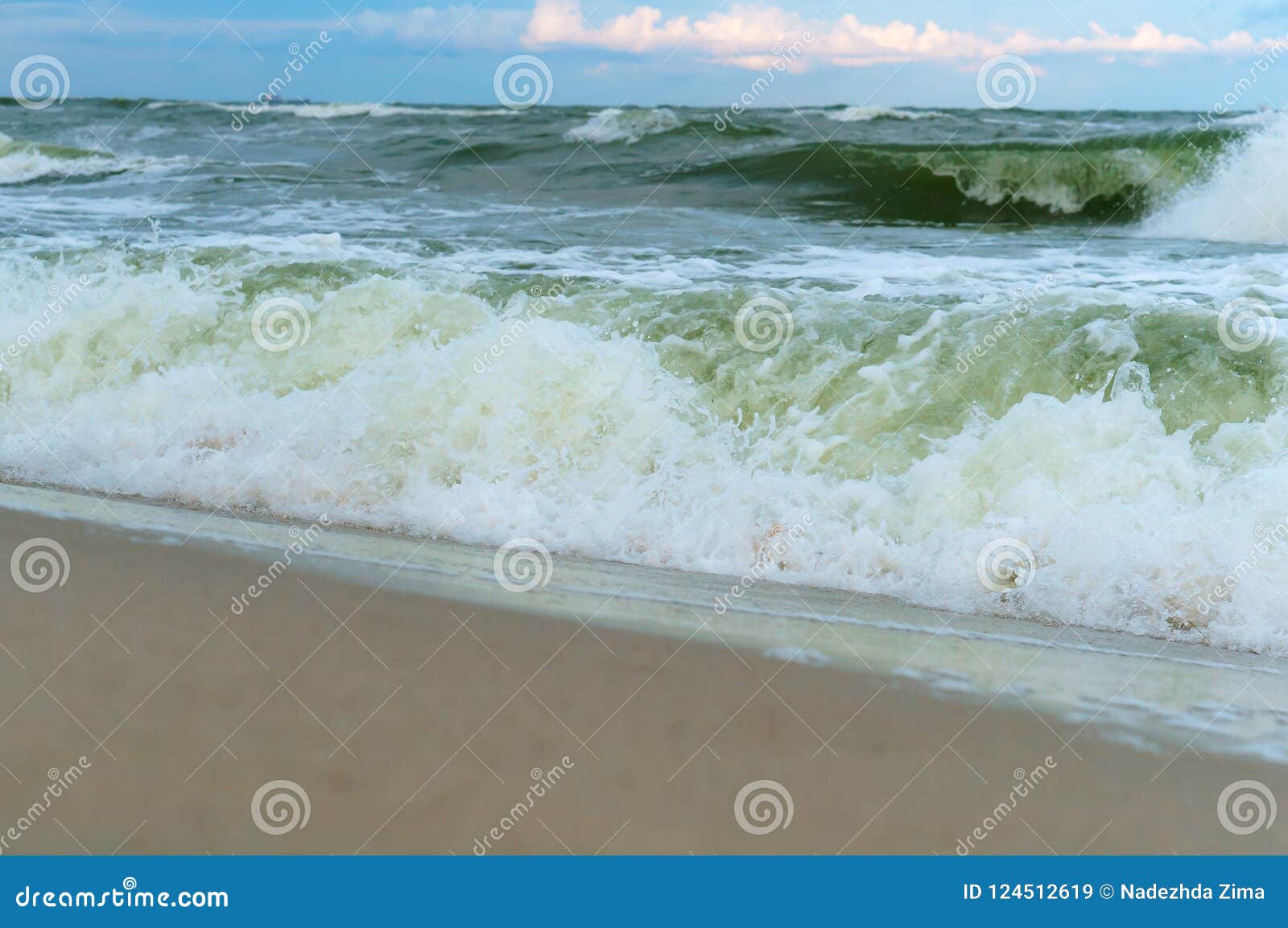 Sea Wave, Wave Coming Ashore, Storm on the Ocean Stock Image - Image of ...