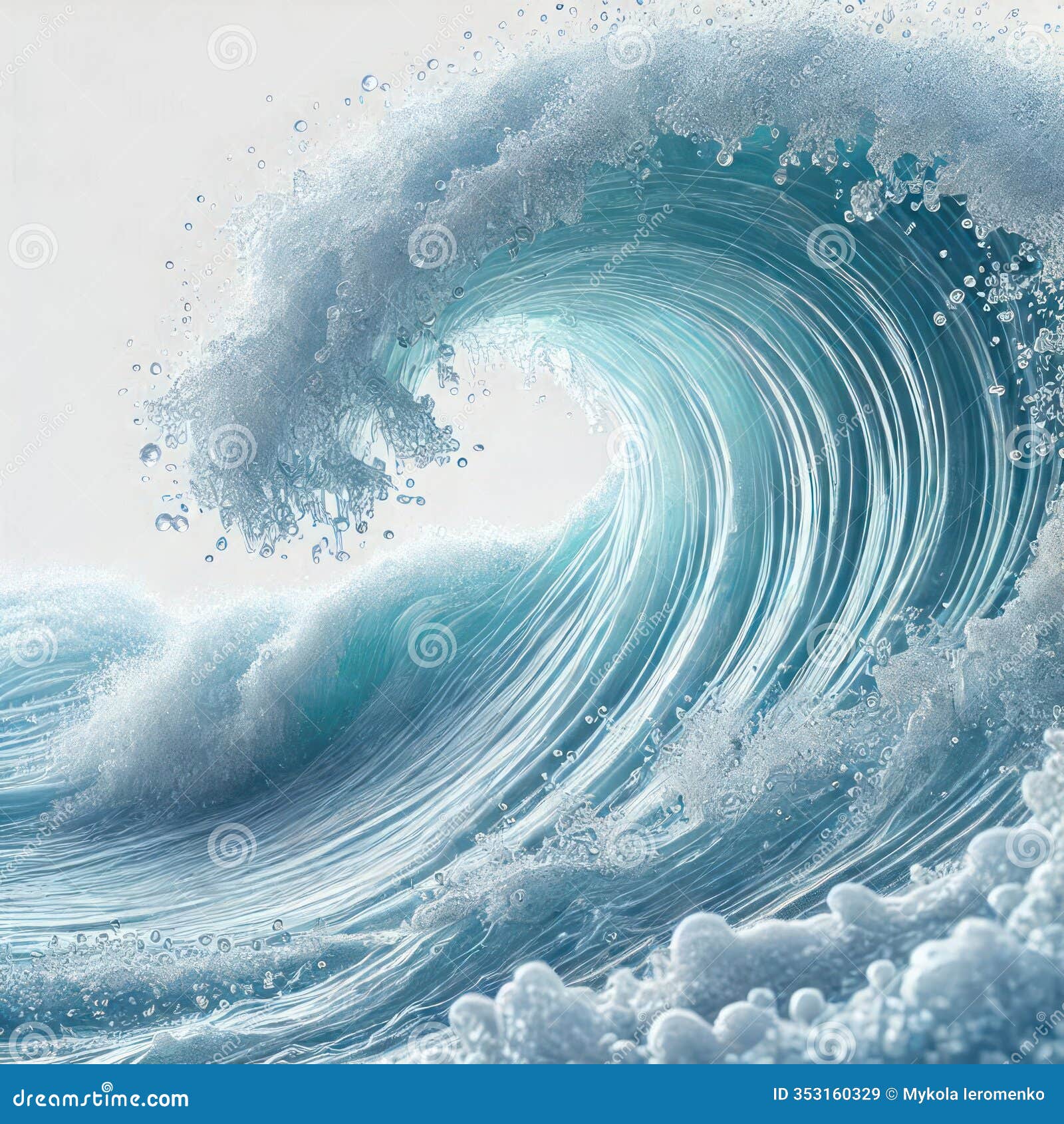 A Sea Wave of Crystals and Water. Stock Image - Image of water, dynamic ...